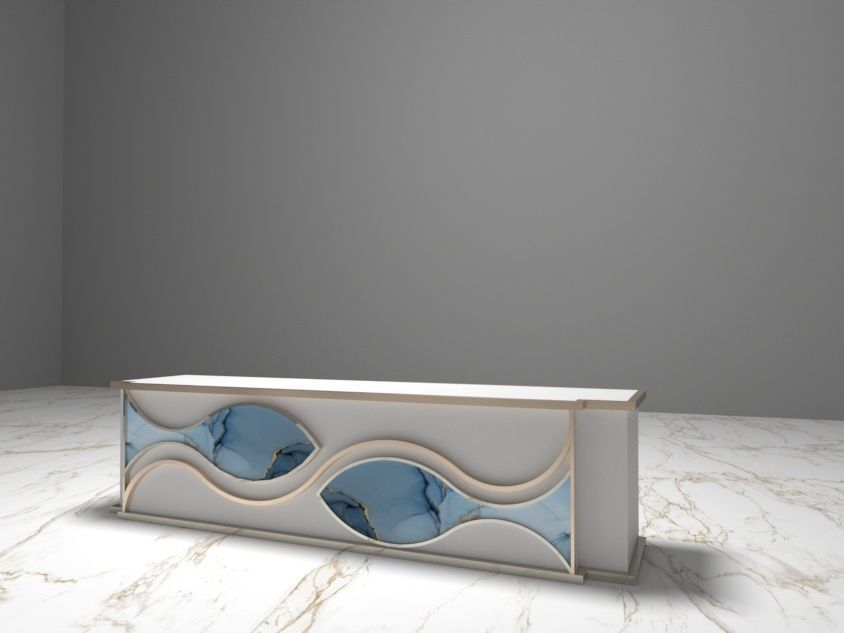 counter reception desk with fishes 3D model 3D printable | CGTrader