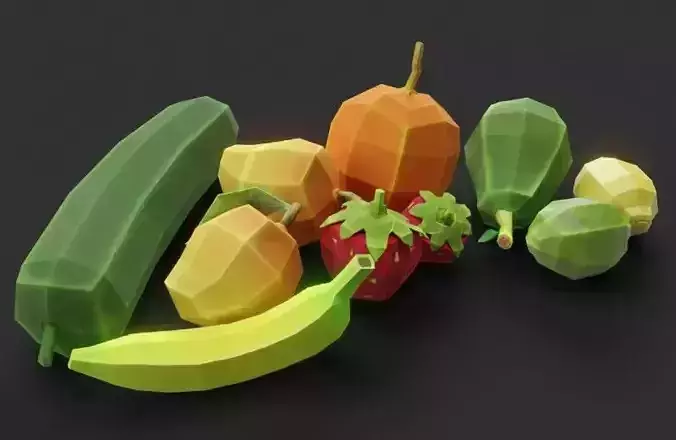 3D model Low Poly Fruits Batch 1 VR / AR / low-poly | CGTrader