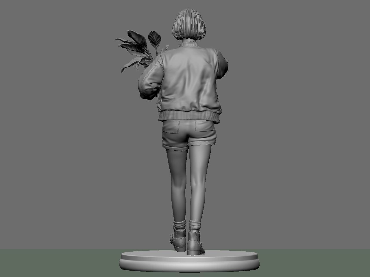 Mathilda woman holding gun and plants 3D model 3D printable | CGTrader