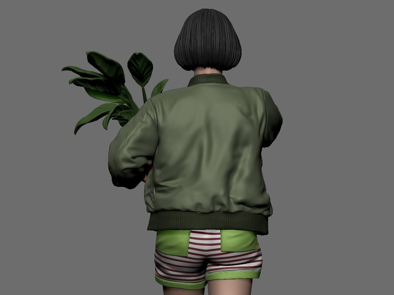 Mathilda woman holding gun and plants 3D model 3D printable | CGTrader