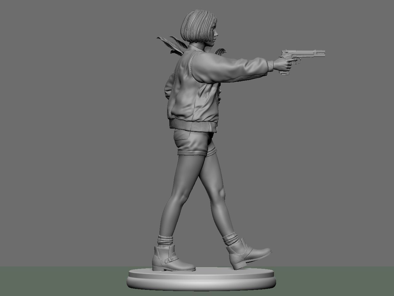 Mathilda woman holding gun and plants 3D model 3D printable | CGTrader