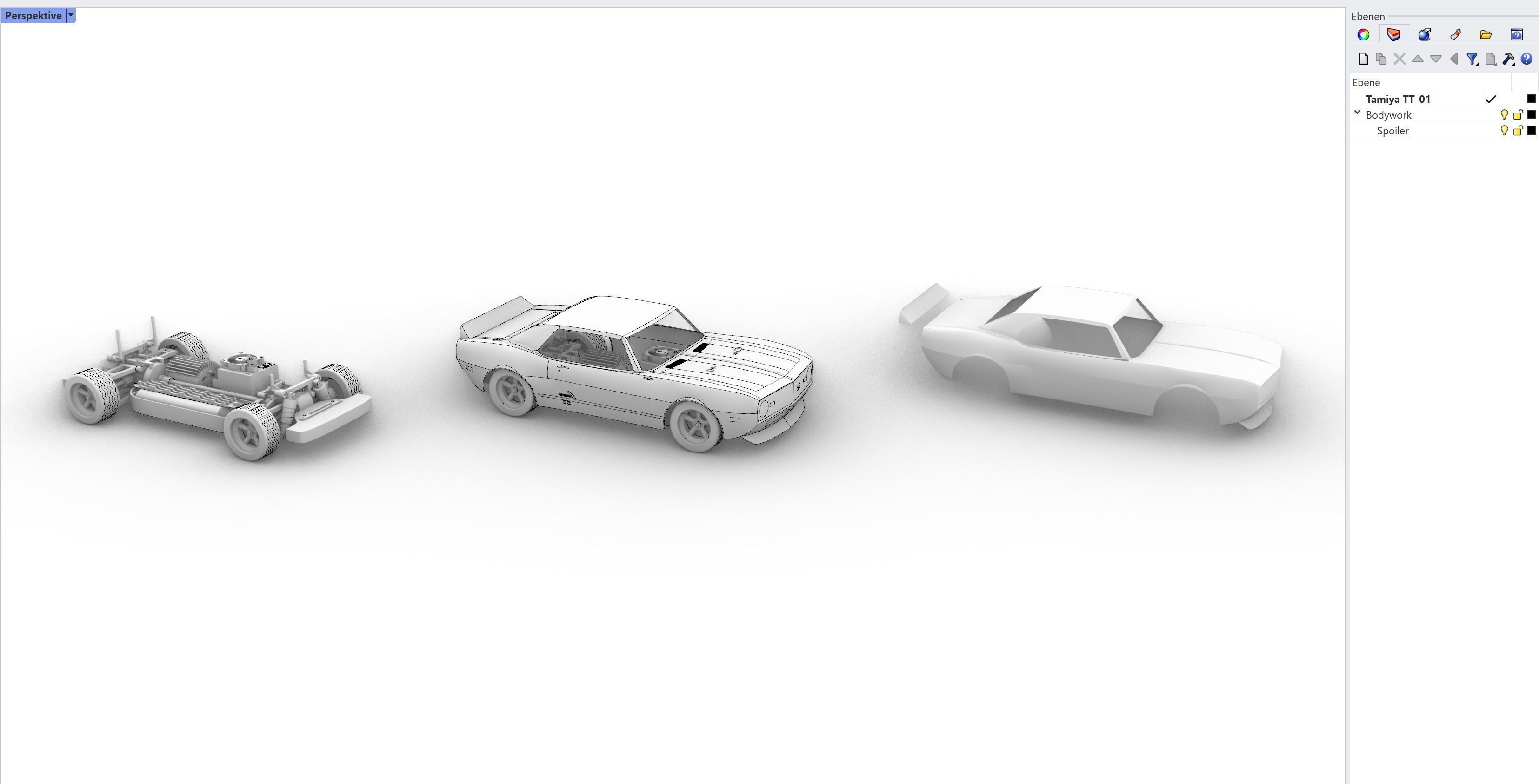 RC Car Tamiya TT-01 with Camaro 1968 SS bodywork 3D model 3D printable ...