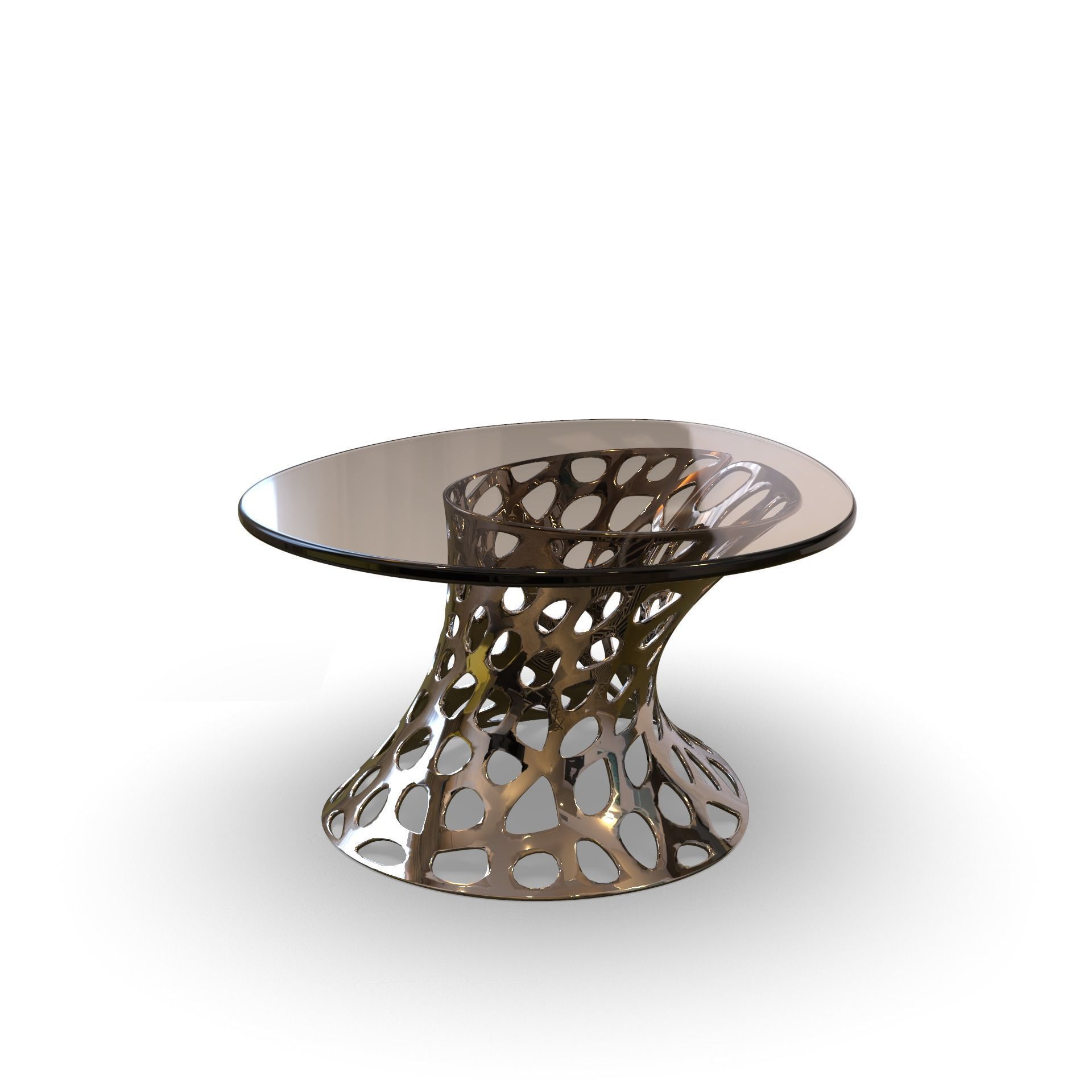 Metal and Glass Coffee table Voronoi free 3D model | CGTrader
