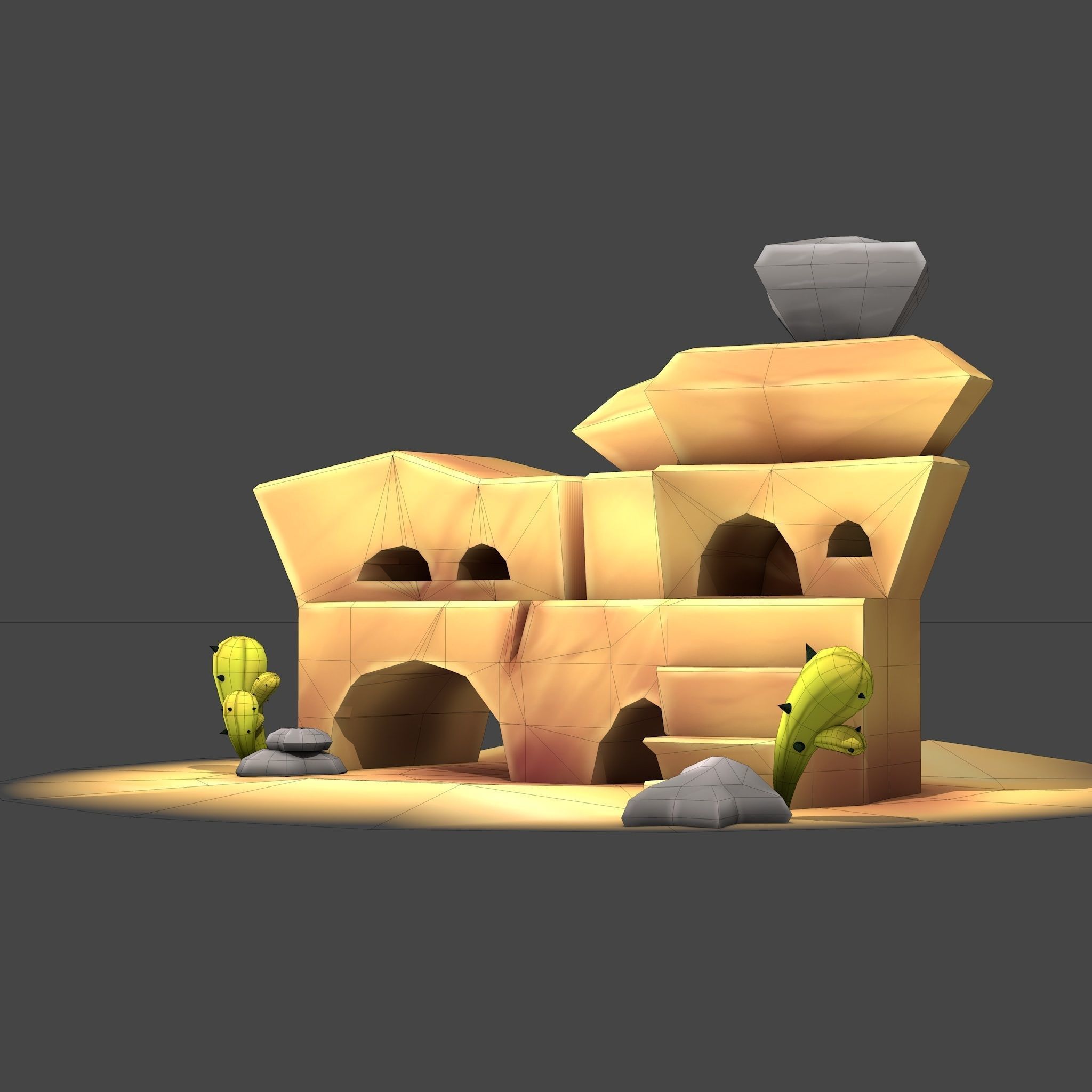 3D model Stylized Cartoon Rock 1 VR / AR / low-poly | CGTrader