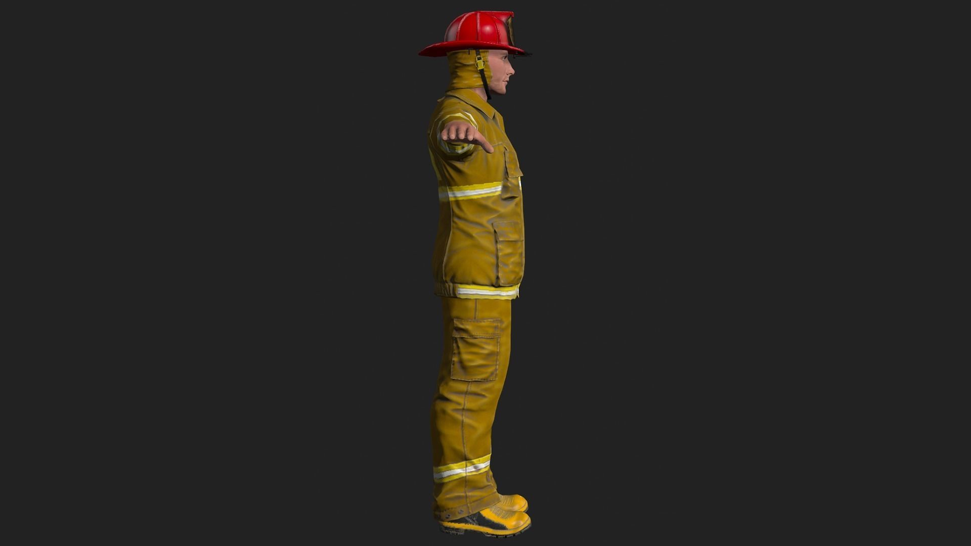 Firefighter 3D model rigged | CGTrader