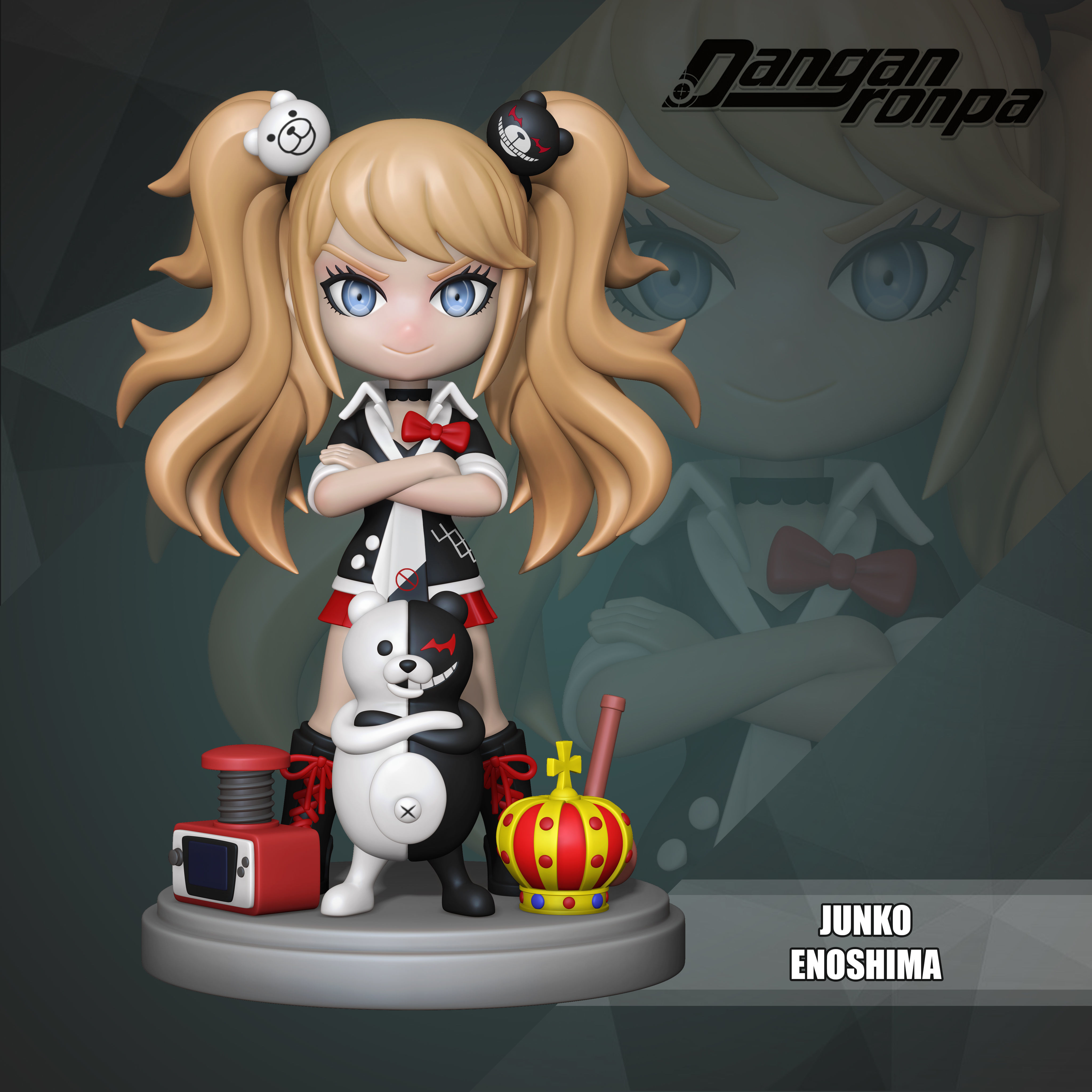 Junko Enoshima Chibi 3D model 3D printable | CGTrader