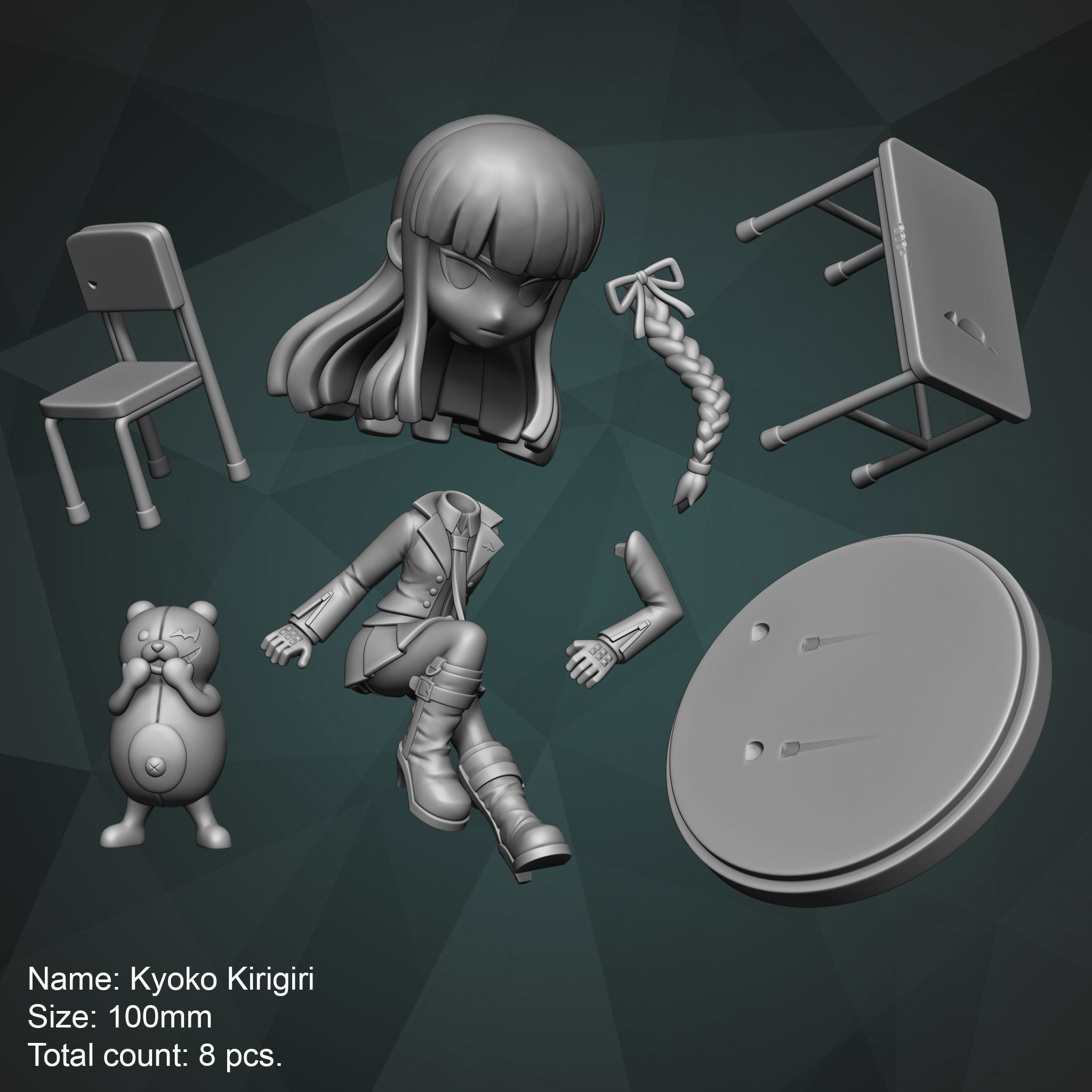 Kyoko Kirigiri Chibi 3D model 3D printable | CGTrader