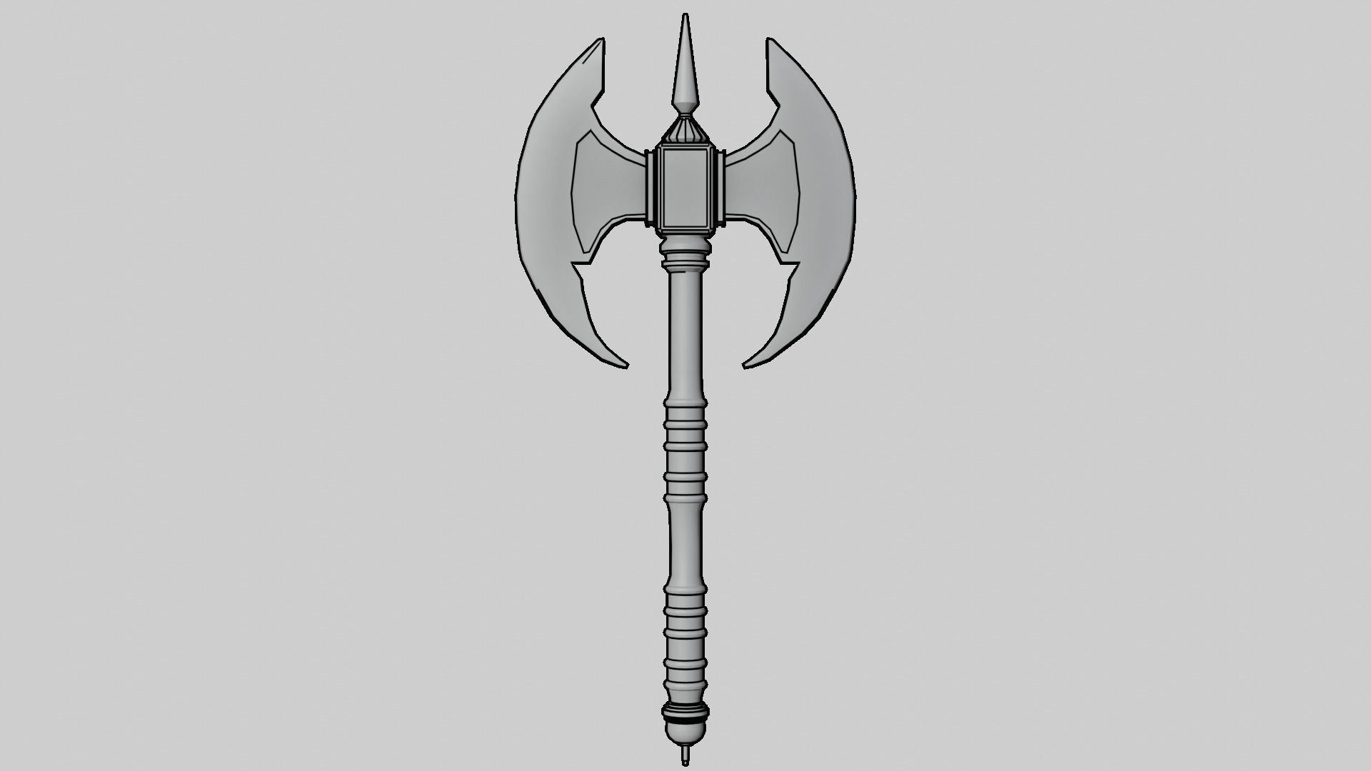 3D model Game-Ready War Axe medieval style realistic low poly VR / AR ...