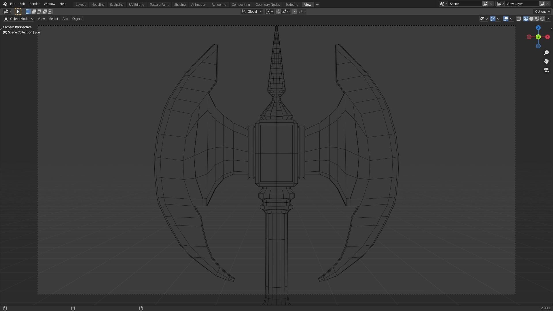 3D model Game-Ready War Axe medieval style realistic low poly VR / AR ...