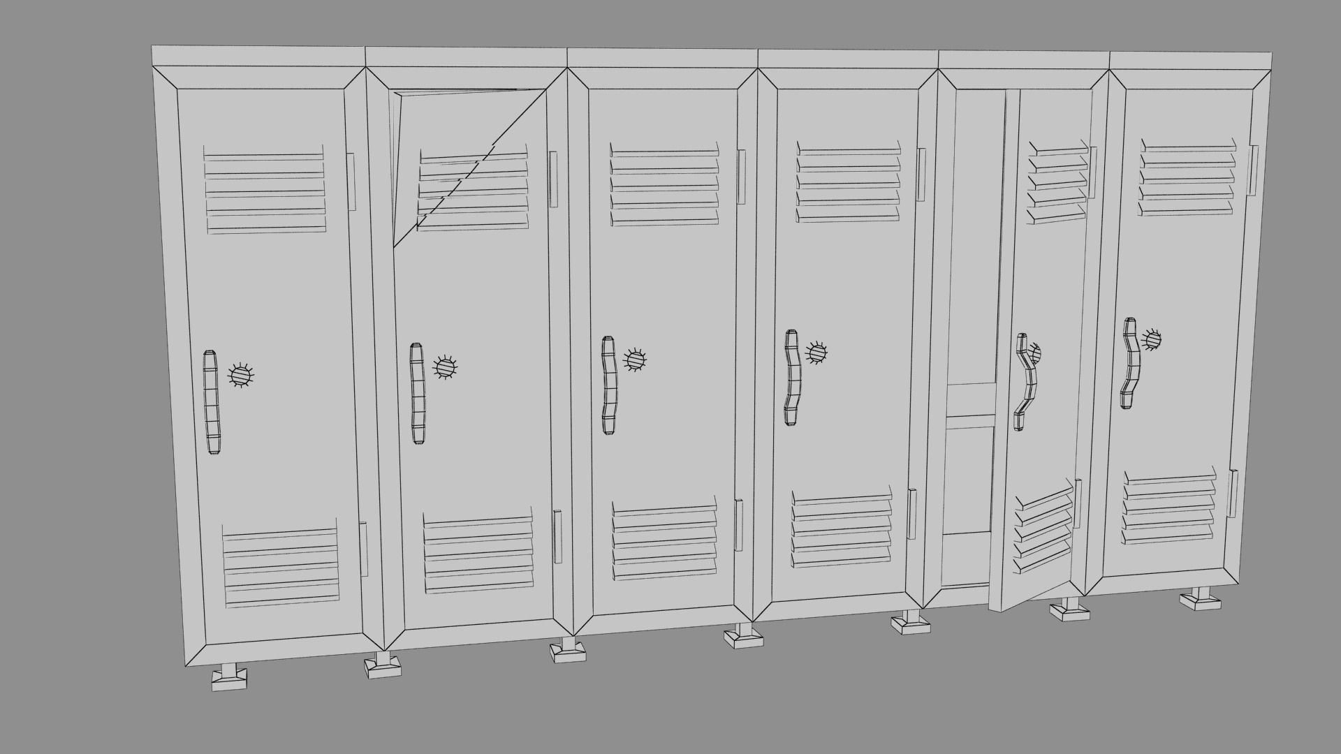 3D model Stylized Lockers VR / AR / low-poly | CGTrader