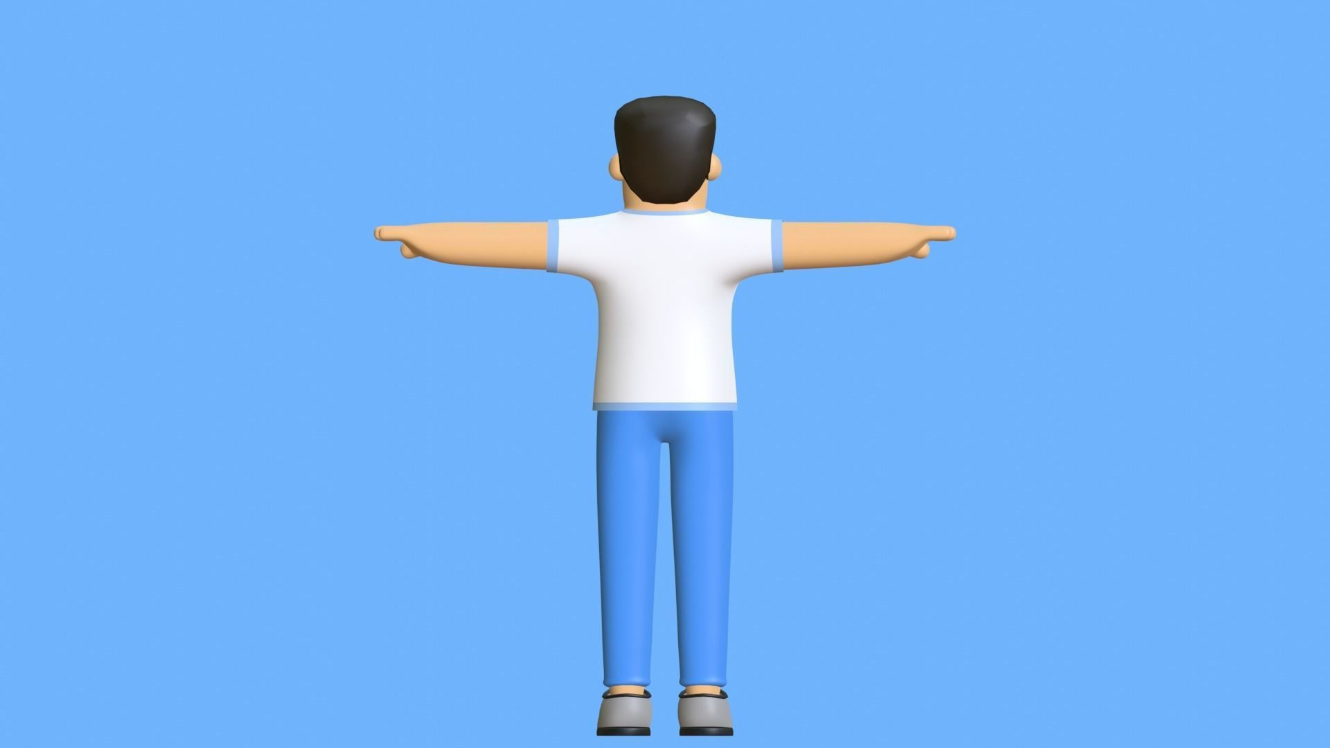 Minimal Simple Man Cartoon Character 3D model rigged | CGTrader