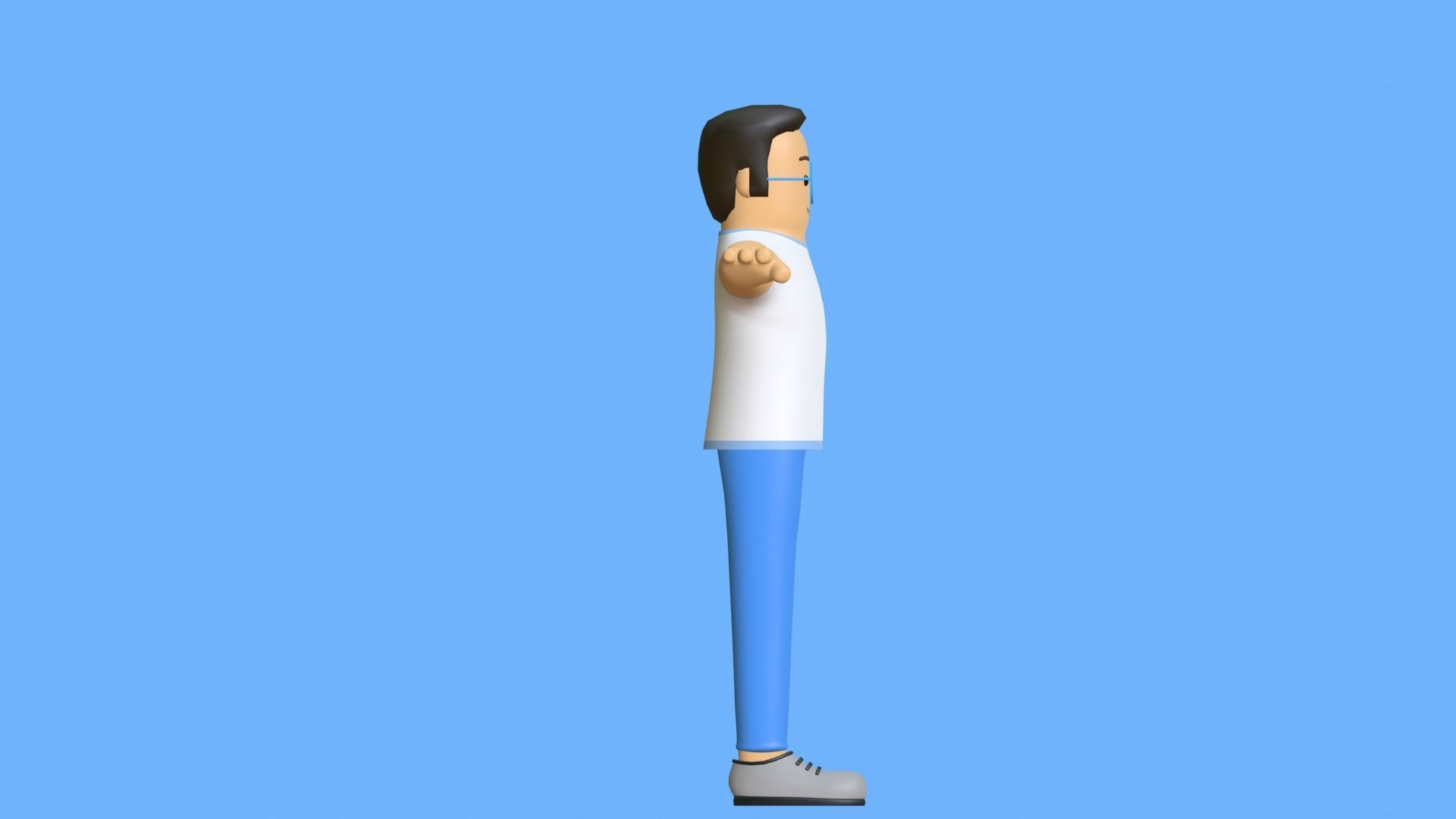Minimal Simple Man Cartoon Character 3D model rigged | CGTrader