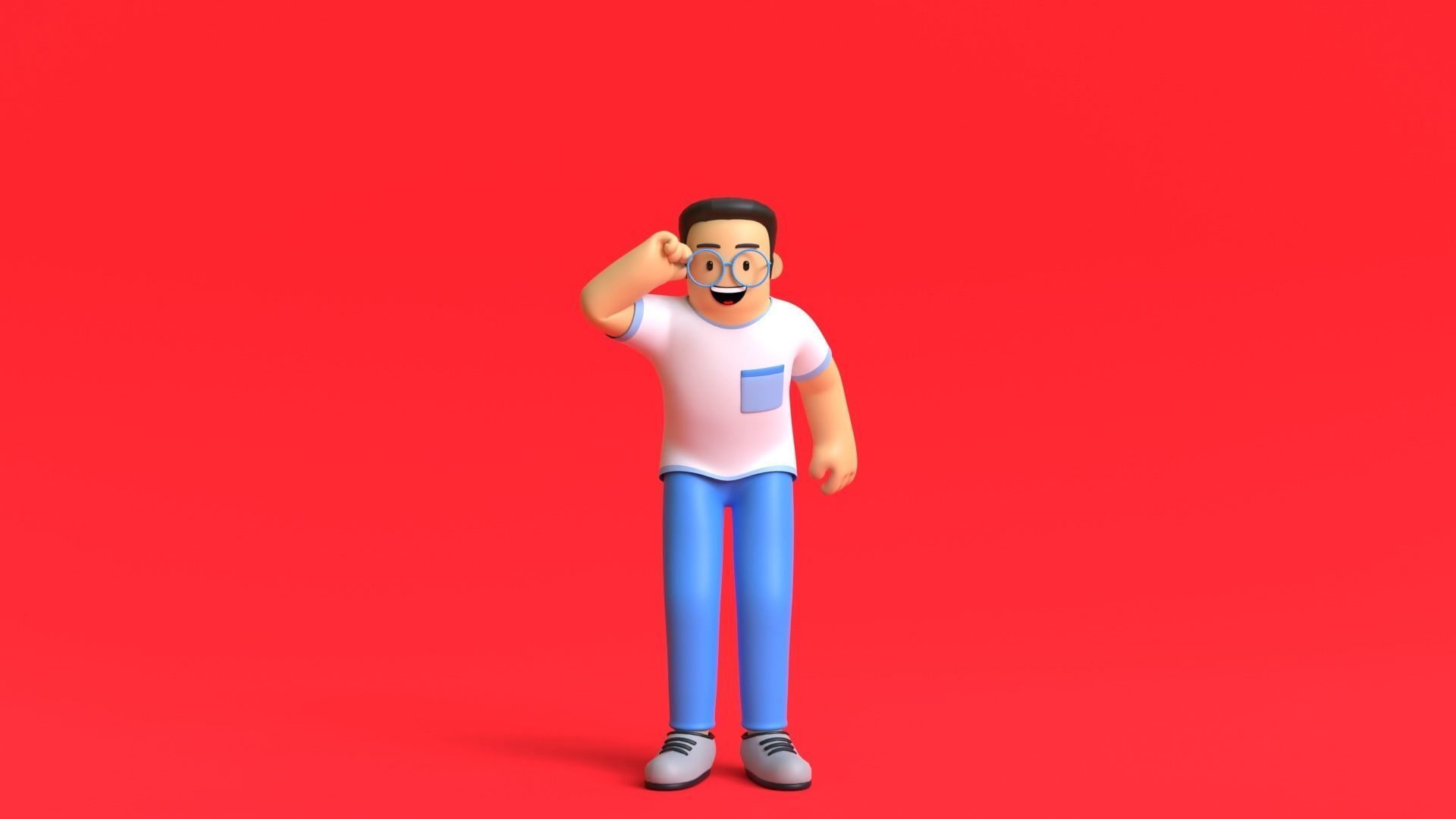 Minimal Simple Man Cartoon Character 3D model rigged | CGTrader