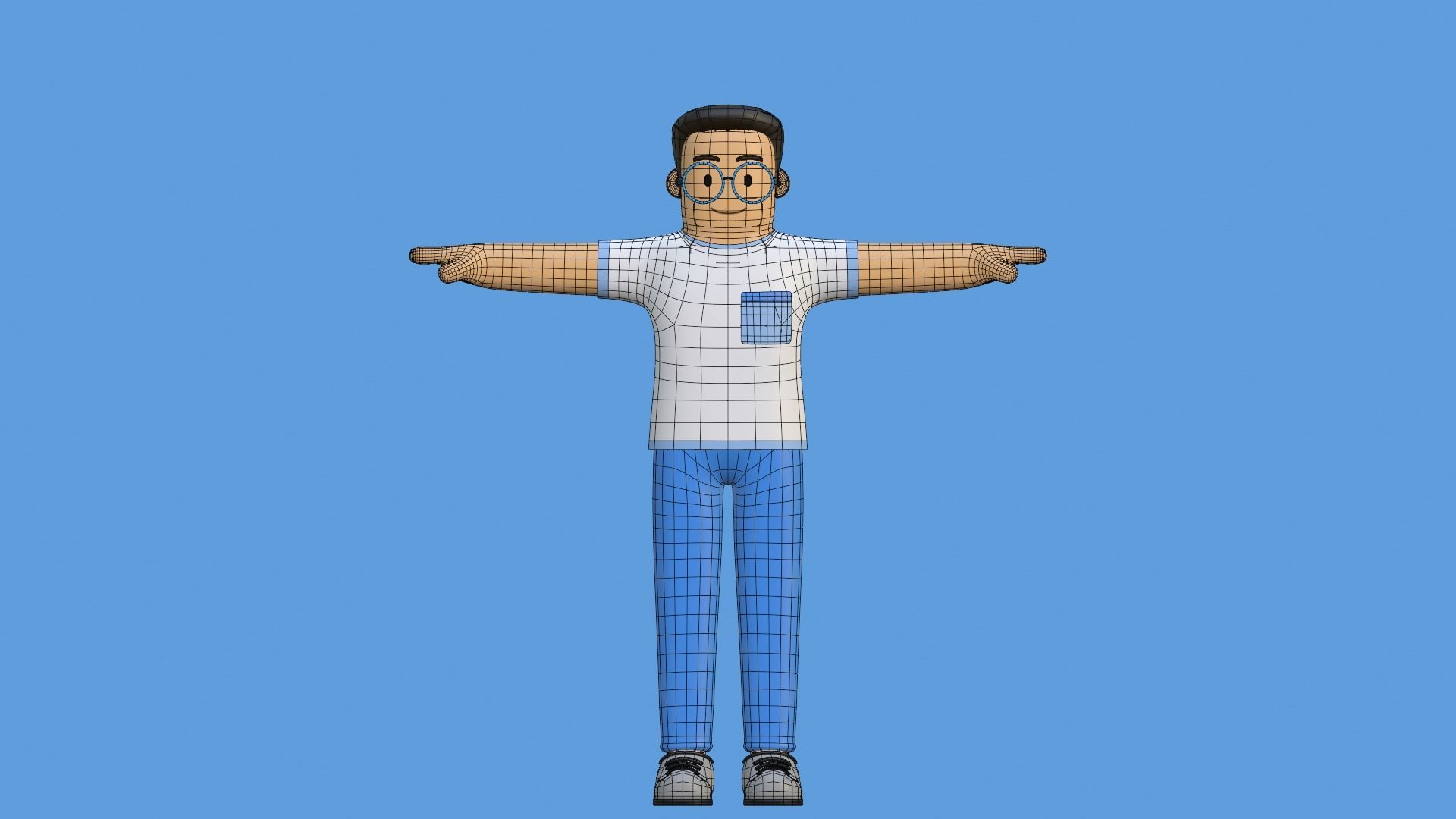 Minimal Simple Man Cartoon Character 3D model rigged | CGTrader