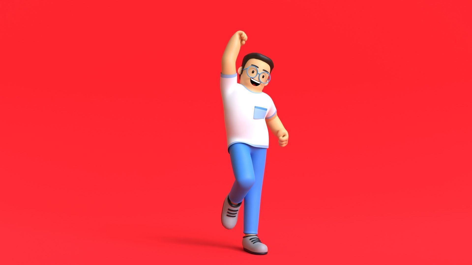 Minimal Simple Man Cartoon Character 3D model rigged | CGTrader