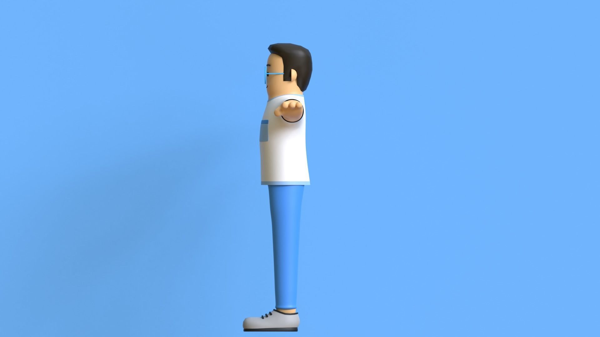 Minimal Simple Man Cartoon Character 3D model rigged | CGTrader