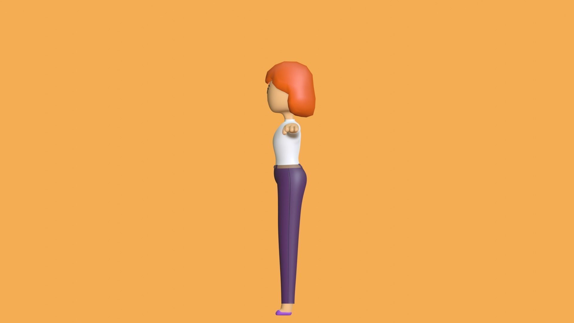 Minimal Girl Cartoon Character 3D model rigged | CGTrader