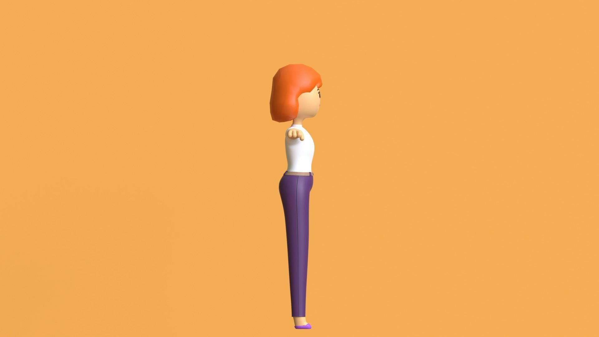 Minimal Girl Cartoon Character 3D model rigged | CGTrader