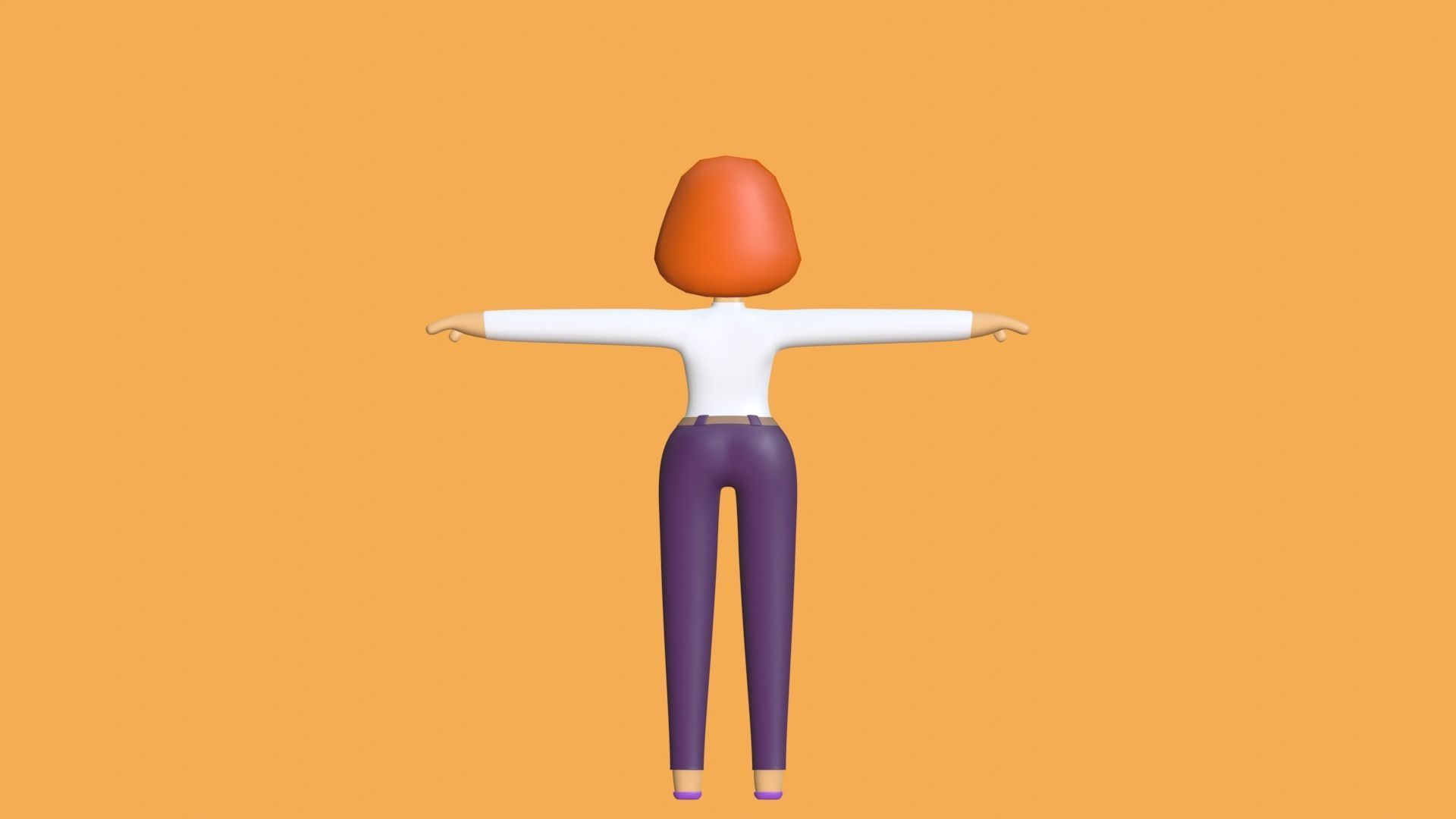 Minimal Girl Cartoon Character 3D model rigged | CGTrader