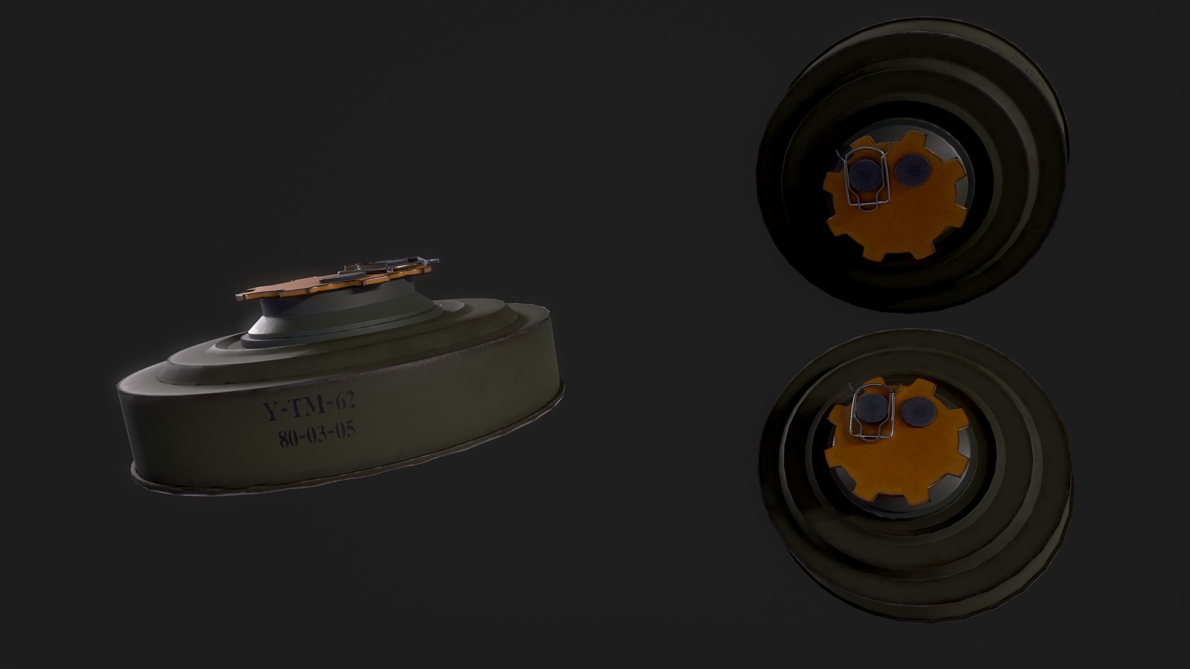 3D model Soviet anti-tank mine TM-62M VR / AR / low-poly | CGTrader