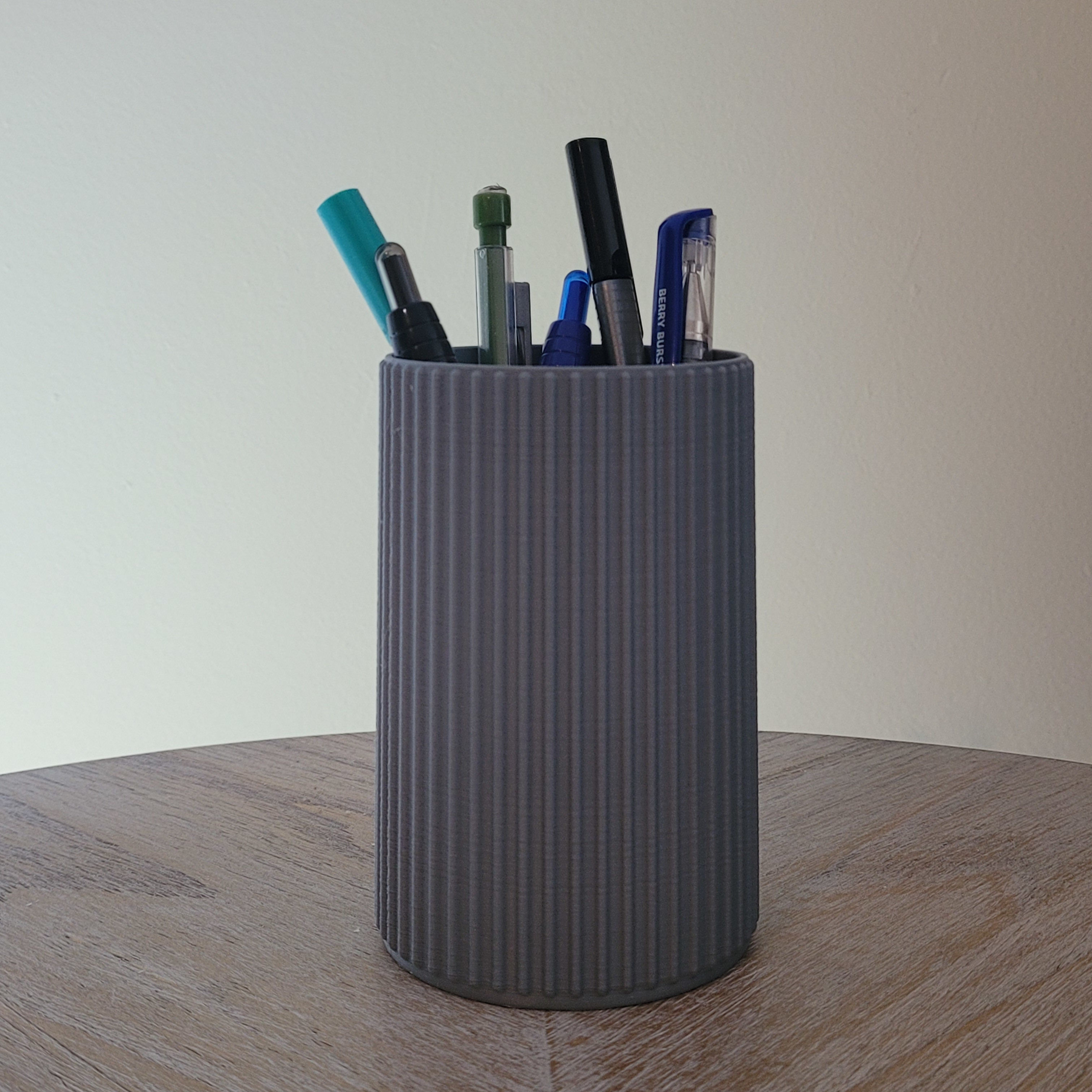 Ribbed Pencil or Toothbrush Holder free 3D model 3D printable | CGTrader