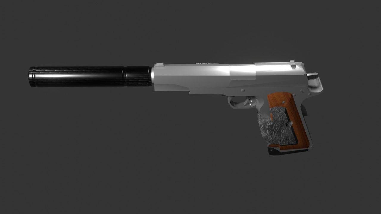 3D model silverballer gun Game ready VR / AR / low-poly | CGTrader