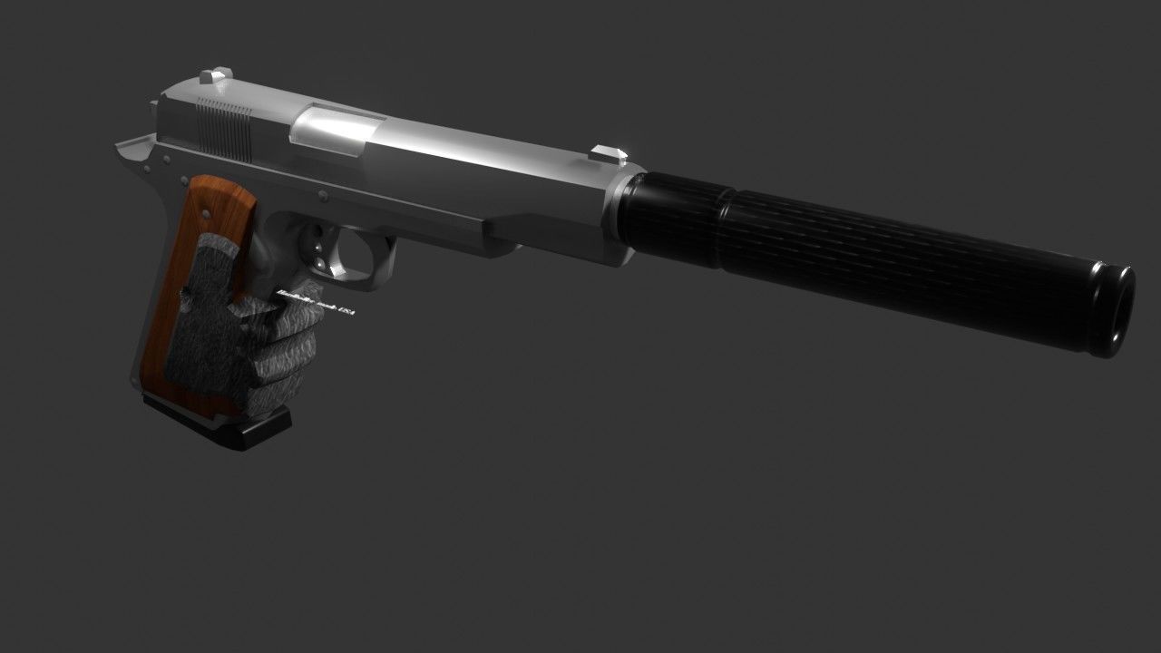 3D model silverballer gun Game ready VR / AR / low-poly | CGTrader