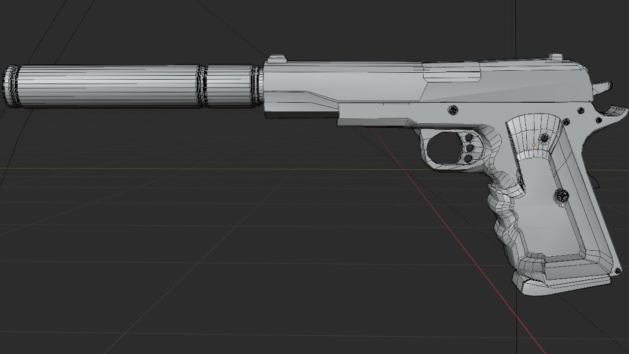3D model silverballer gun Game ready VR / AR / low-poly | CGTrader