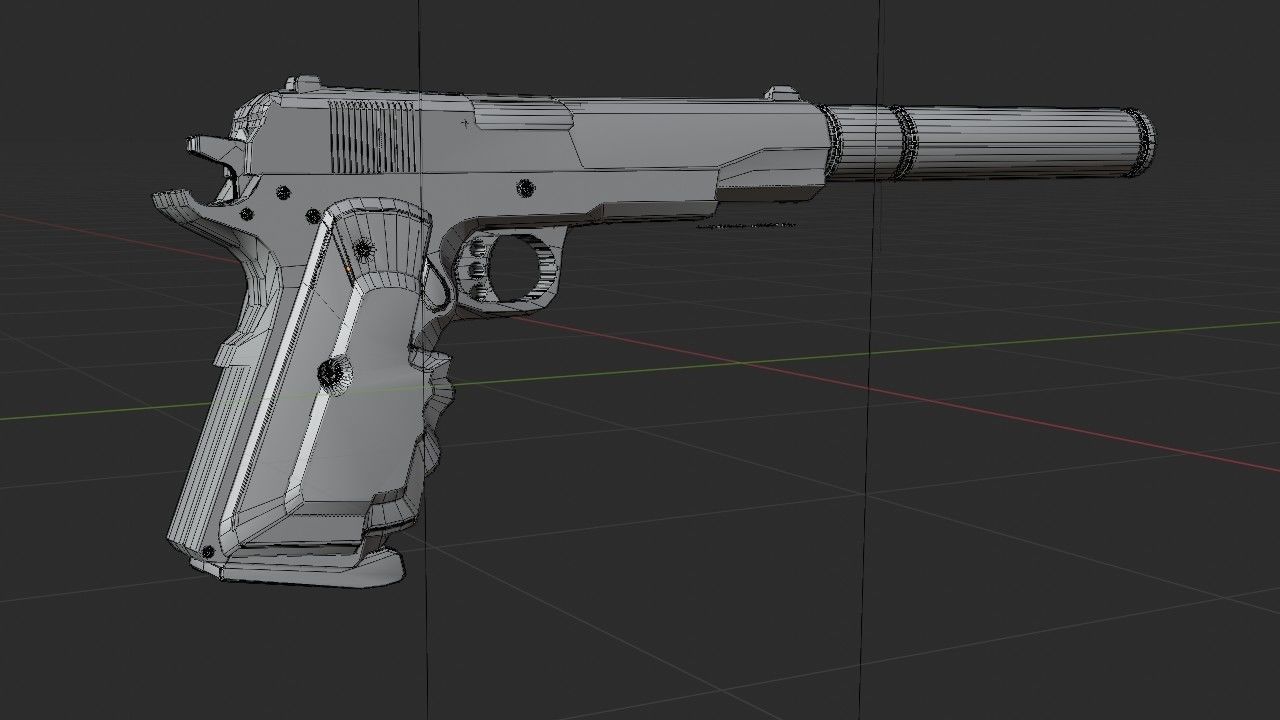3D model silverballer gun Game ready VR / AR / low-poly | CGTrader