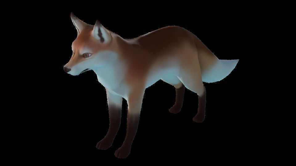 VR-Animals Challenge Low Poly Fox free VR / AR / low-poly 3D model ...