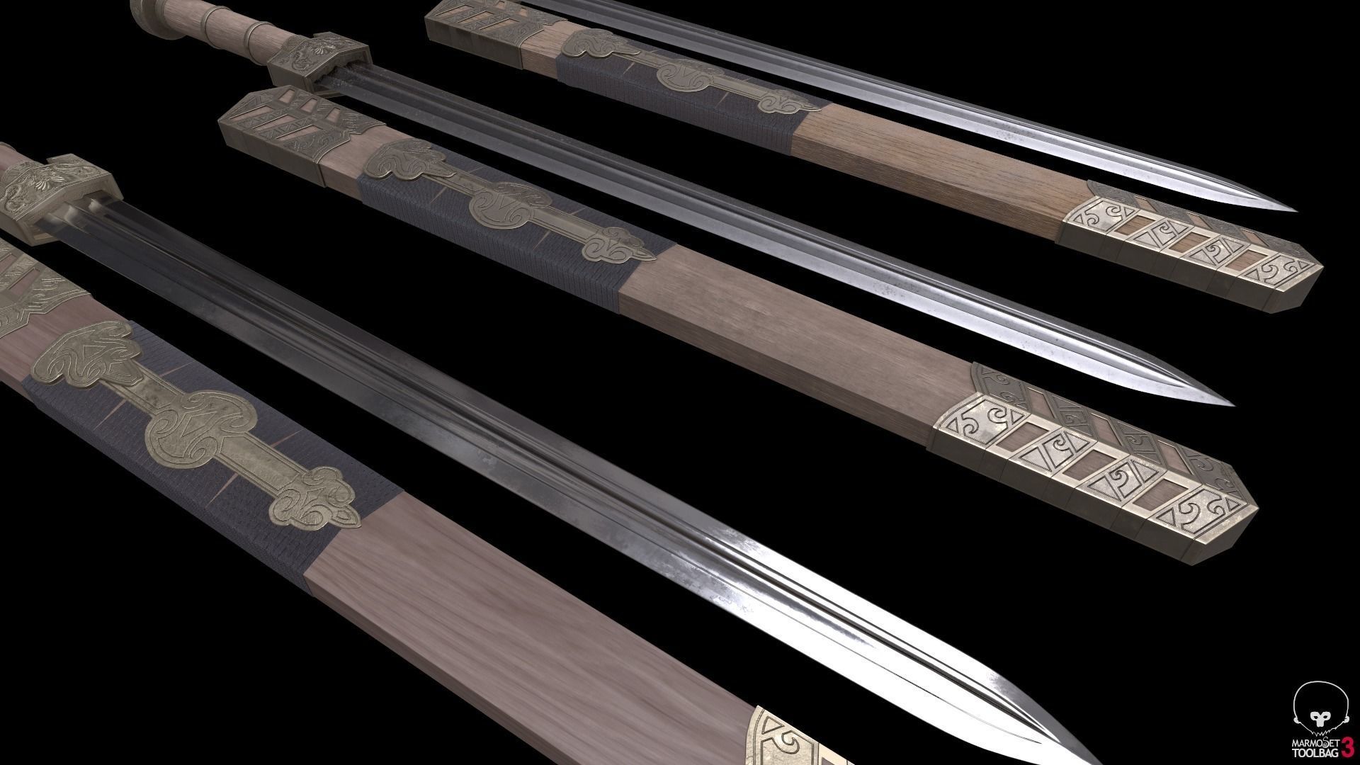 3D model Ancient Chinese Jian Sword VR / AR / low-poly | CGTrader