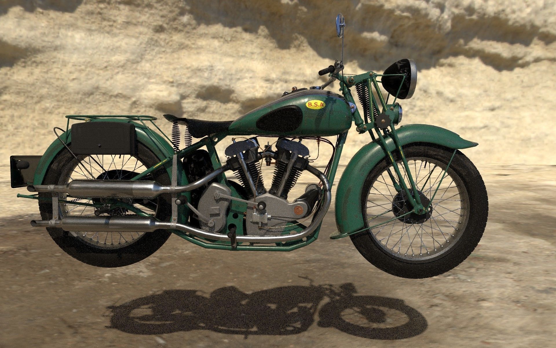 Motorcycle model BSA Y 13- 750 3D model | CGTrader