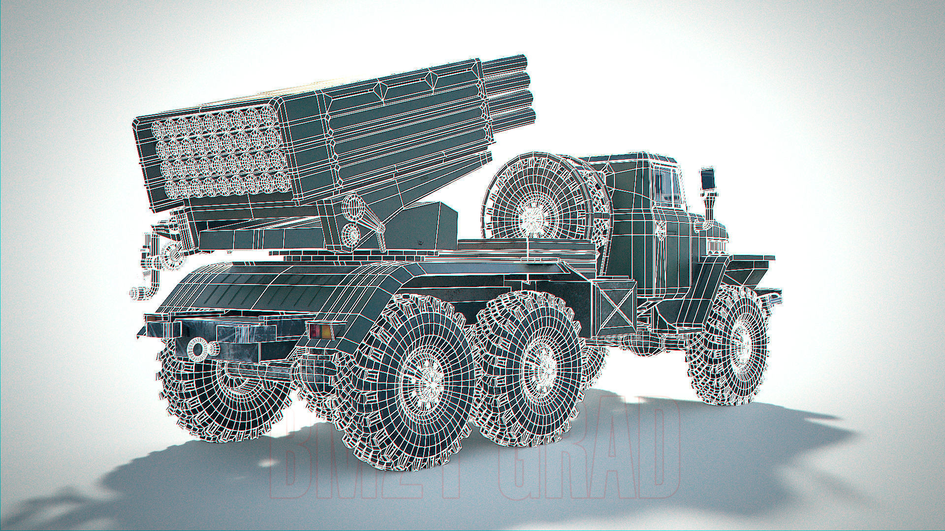 3D model BM-21 Grad Aged PBR VR / AR / low-poly | CGTrader