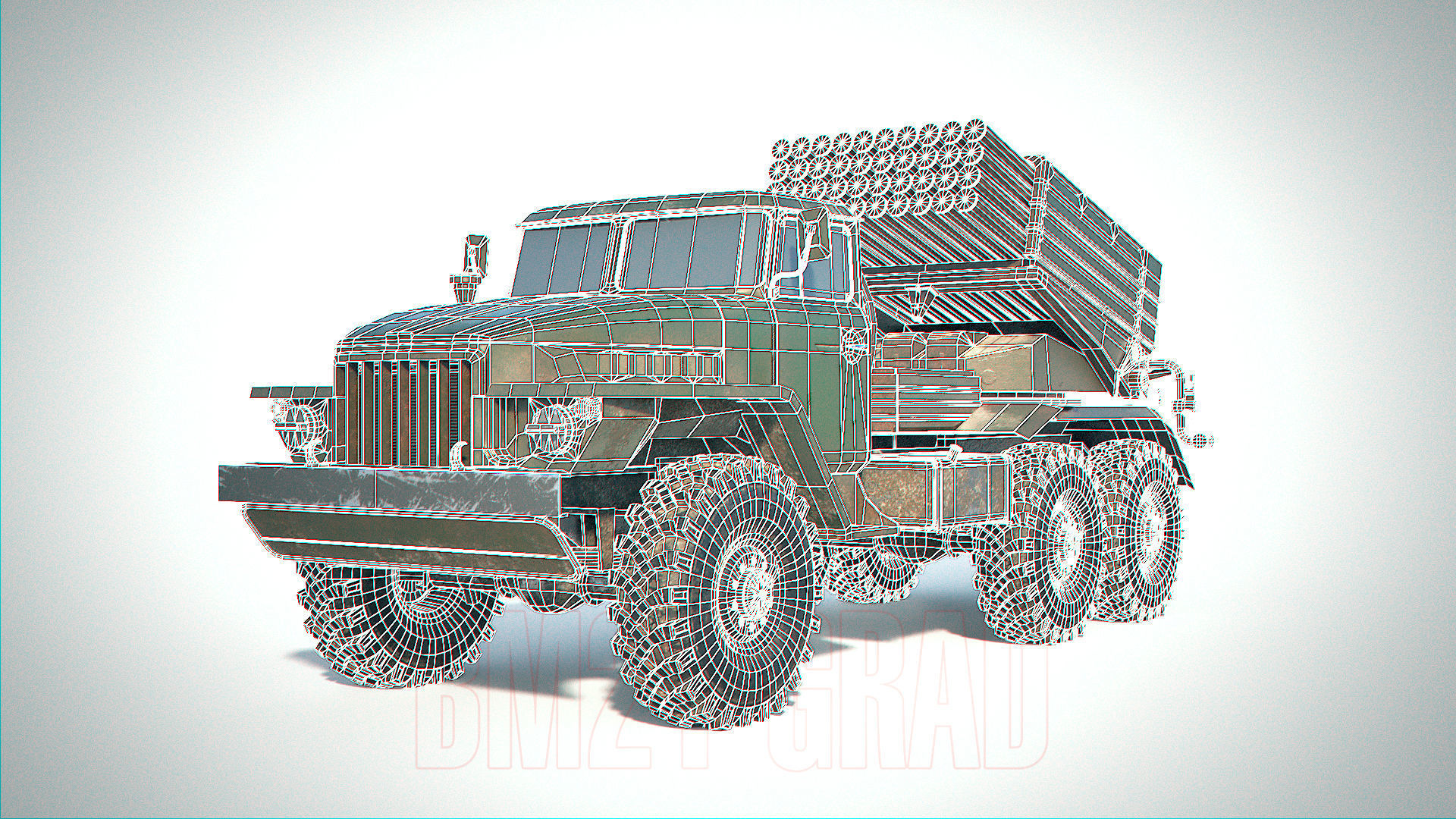 3D model BM-21 Grad Aged PBR VR / AR / low-poly | CGTrader