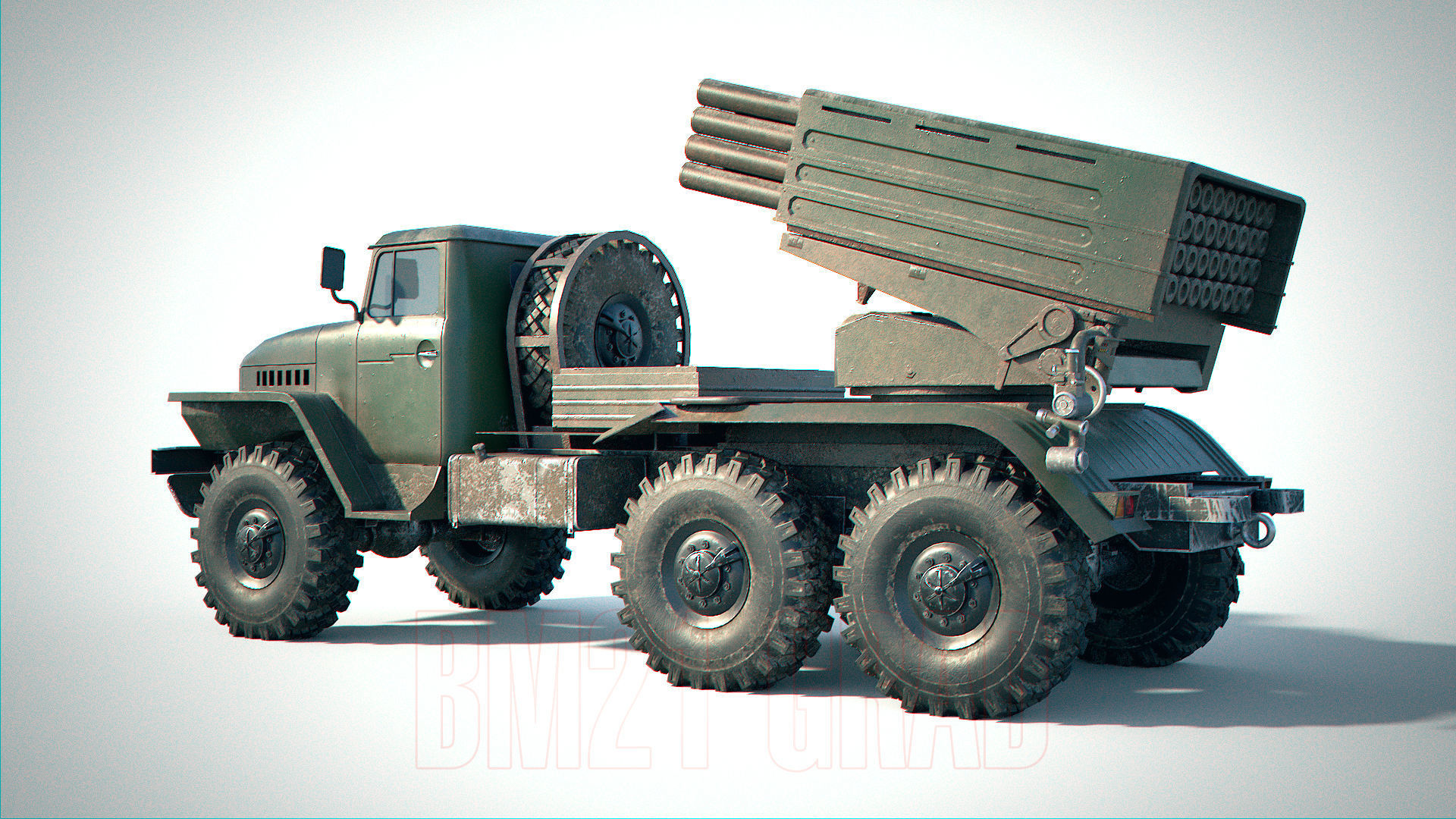 3D model BM-21 Grad Aged PBR VR / AR / low-poly | CGTrader