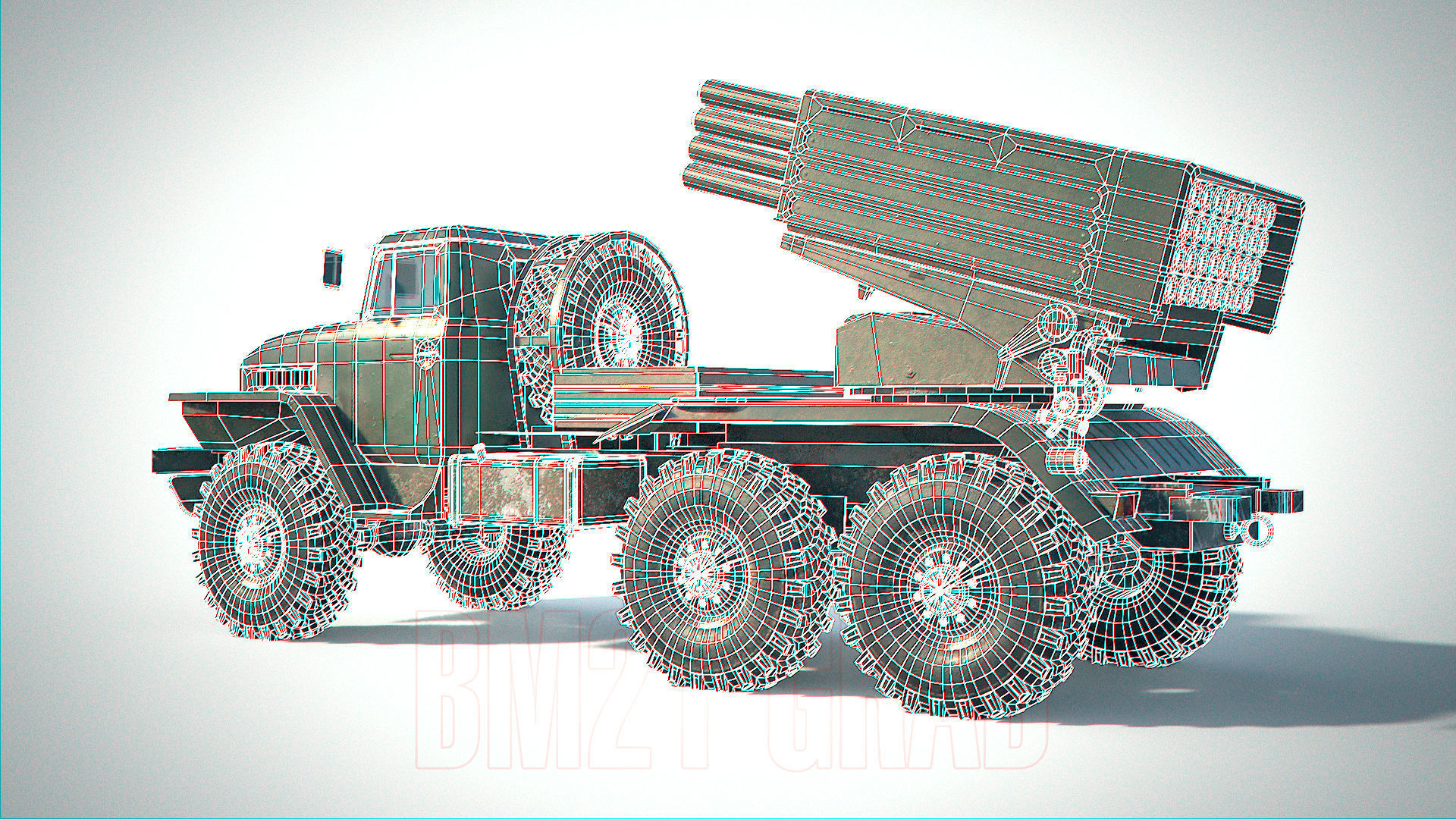 3D model BM-21 Grad Aged PBR VR / AR / low-poly | CGTrader