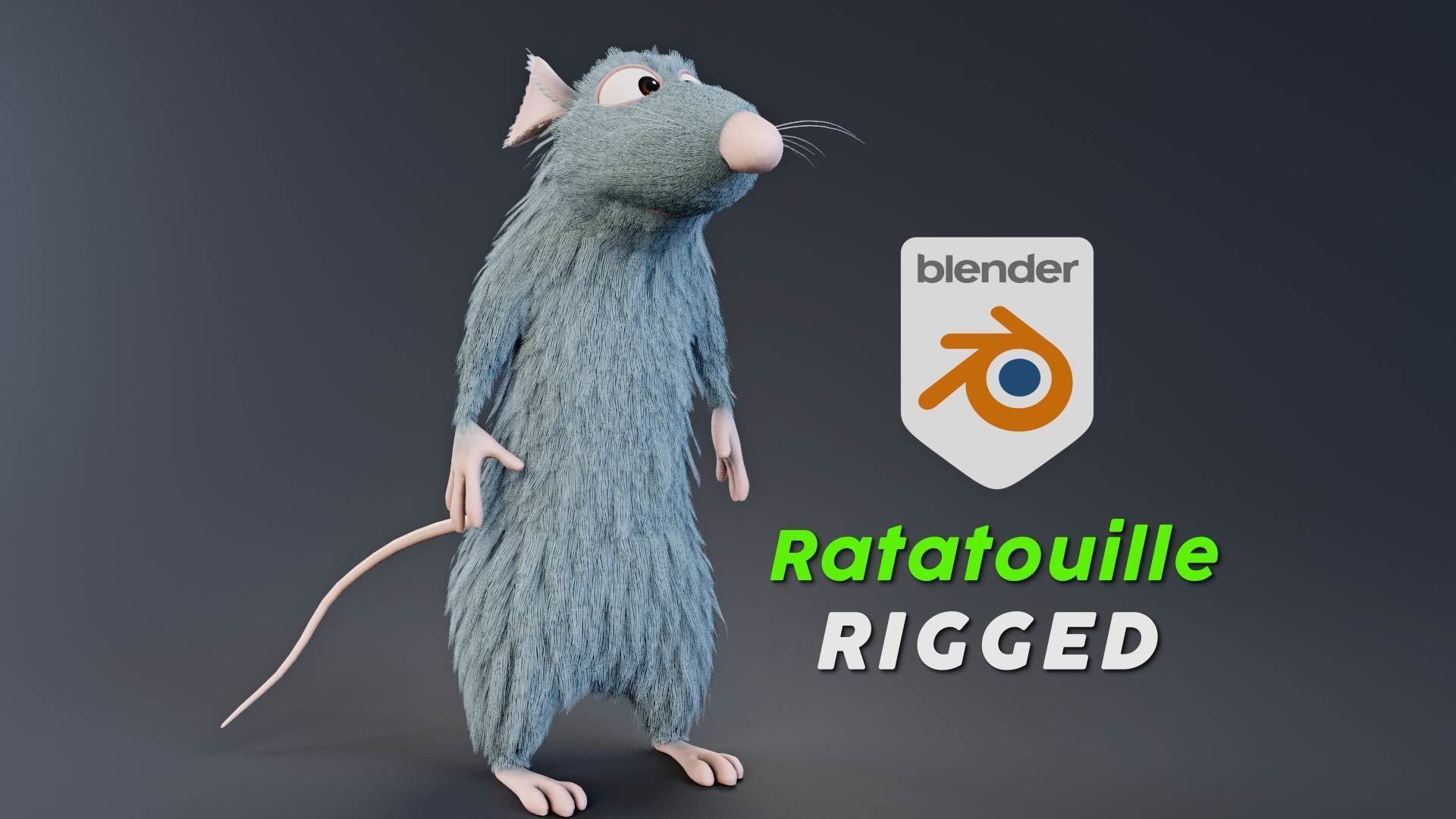 Ratatouille rigged the rat 3D model rigged | CGTrader