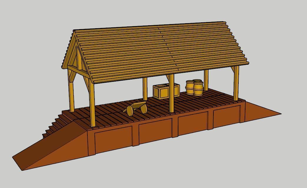 Wooden Style Loading Dock by Outland Models 3D Printable 3D model 3D ...