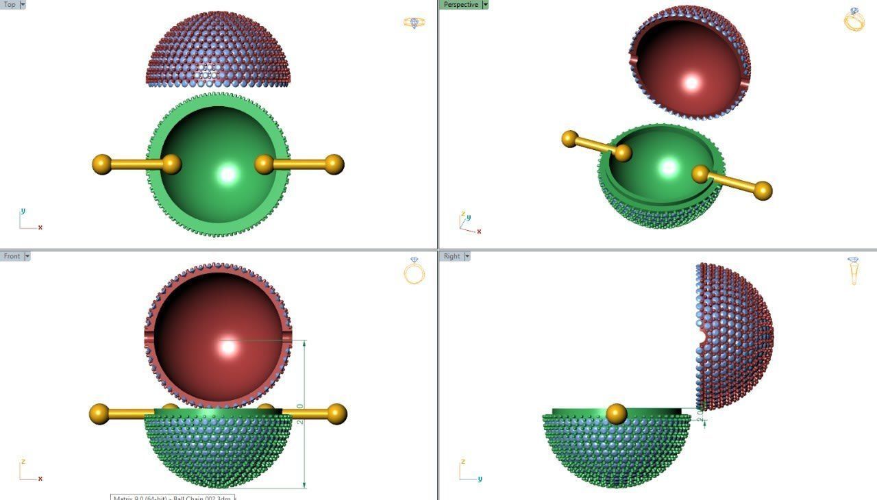 BALL CHAIN WITH LOCK 24INCH WITH SOFT PRINTABLE STL FILE 3D model ...