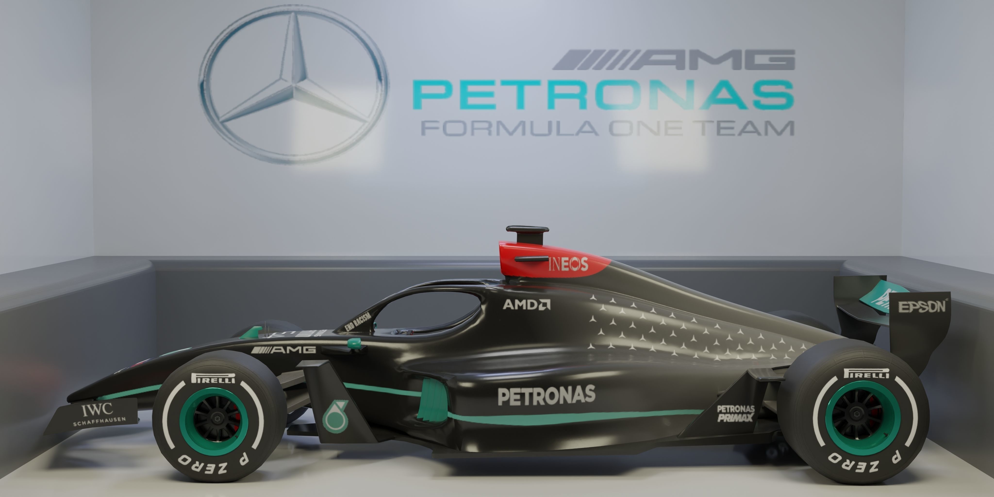 3D model F1 Mercedes 2021 VR / AR / low-poly | CGTrader