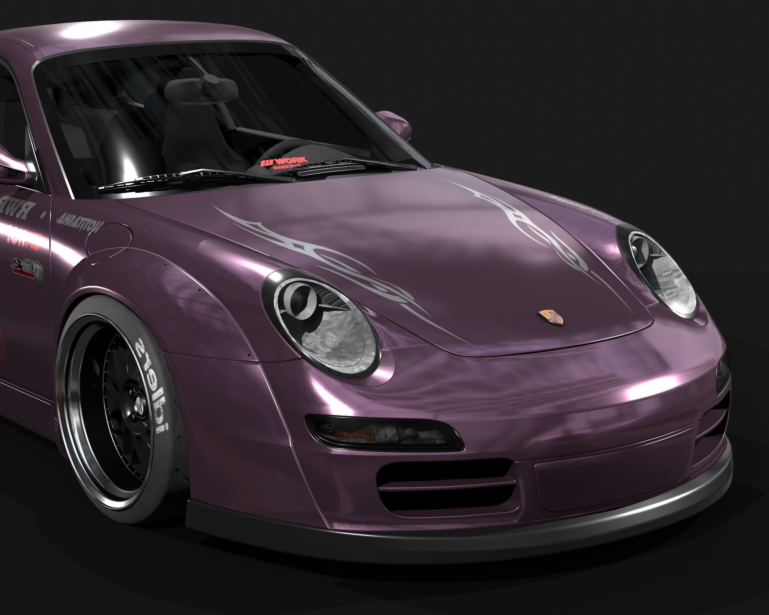 3D model RWB Widebody Kit for Porsche 911 997 VR / AR / low-poly | CGTrader