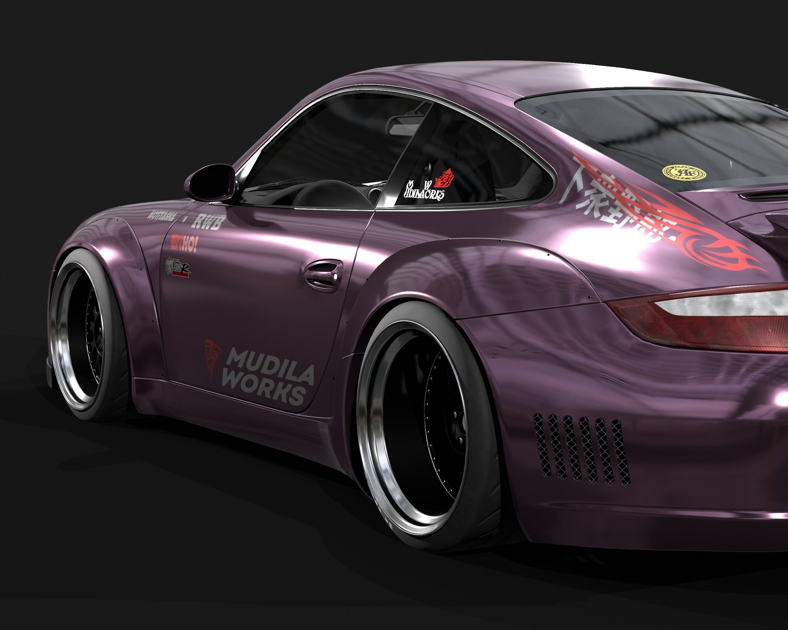 3D model RWB Widebody Kit for Porsche 911 997 VR / AR / low-poly | CGTrader