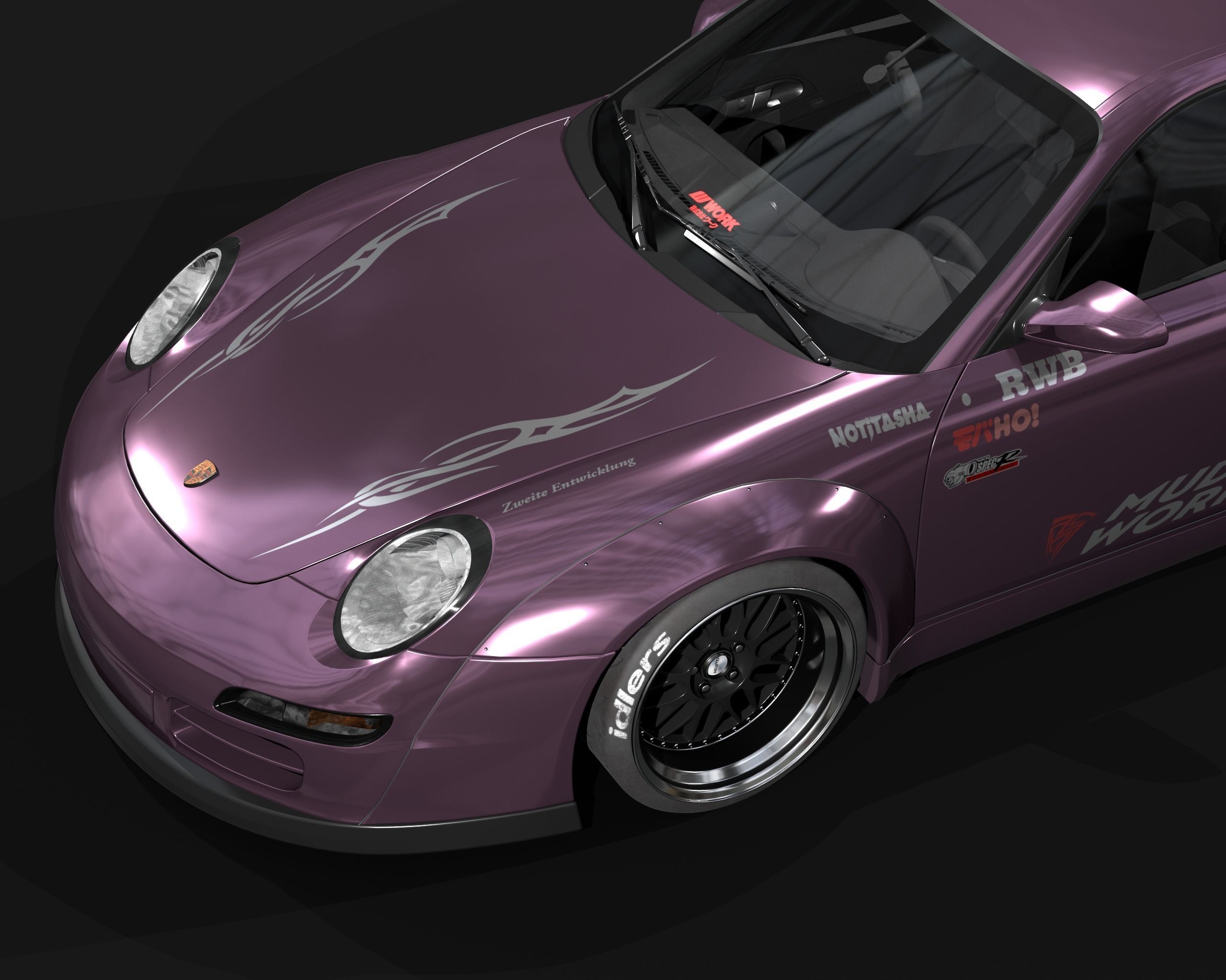 3D model RWB Widebody Kit for Porsche 911 997 VR / AR / low-poly | CGTrader