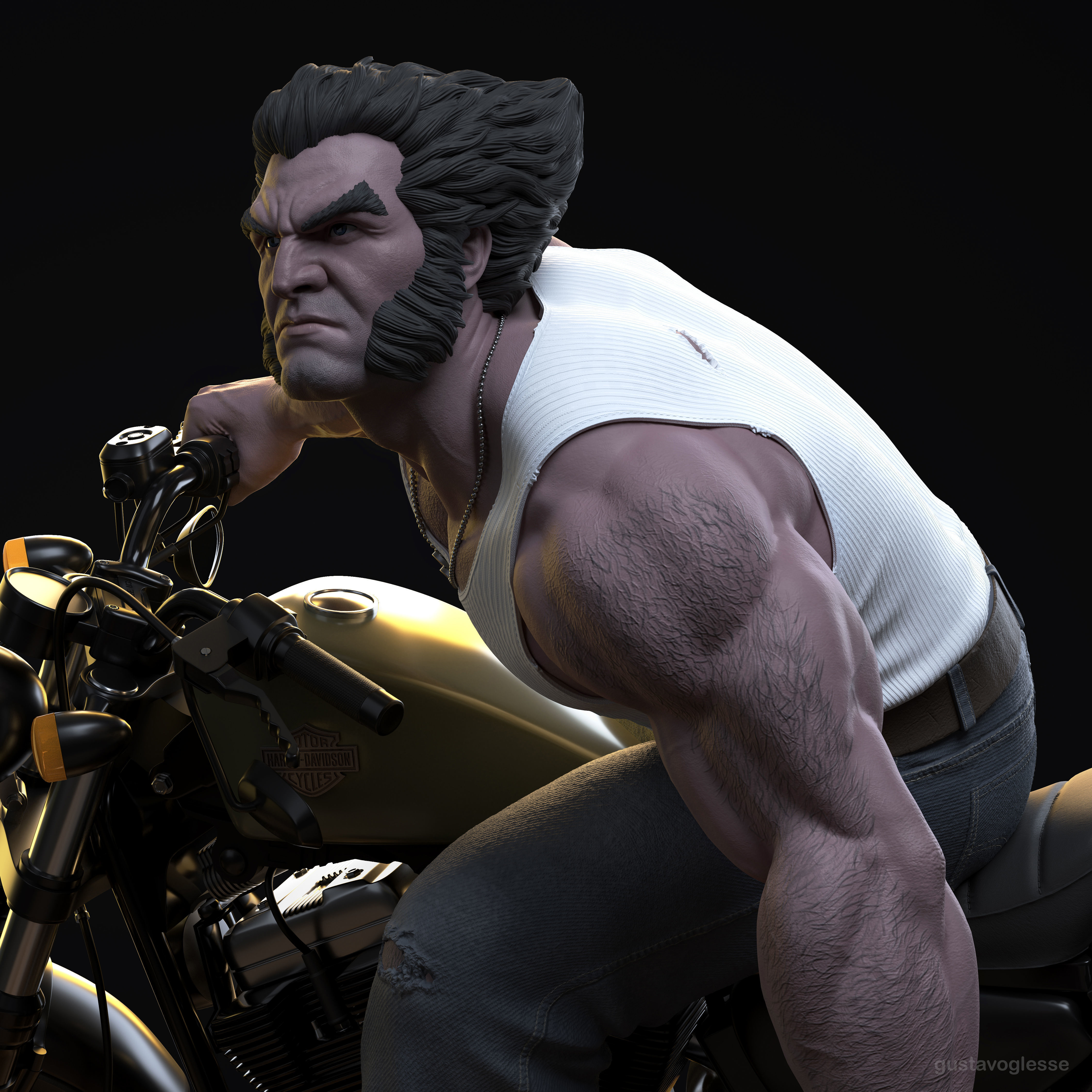 Logan Wolverine - Statue 3D model 3D printable | CGTrader