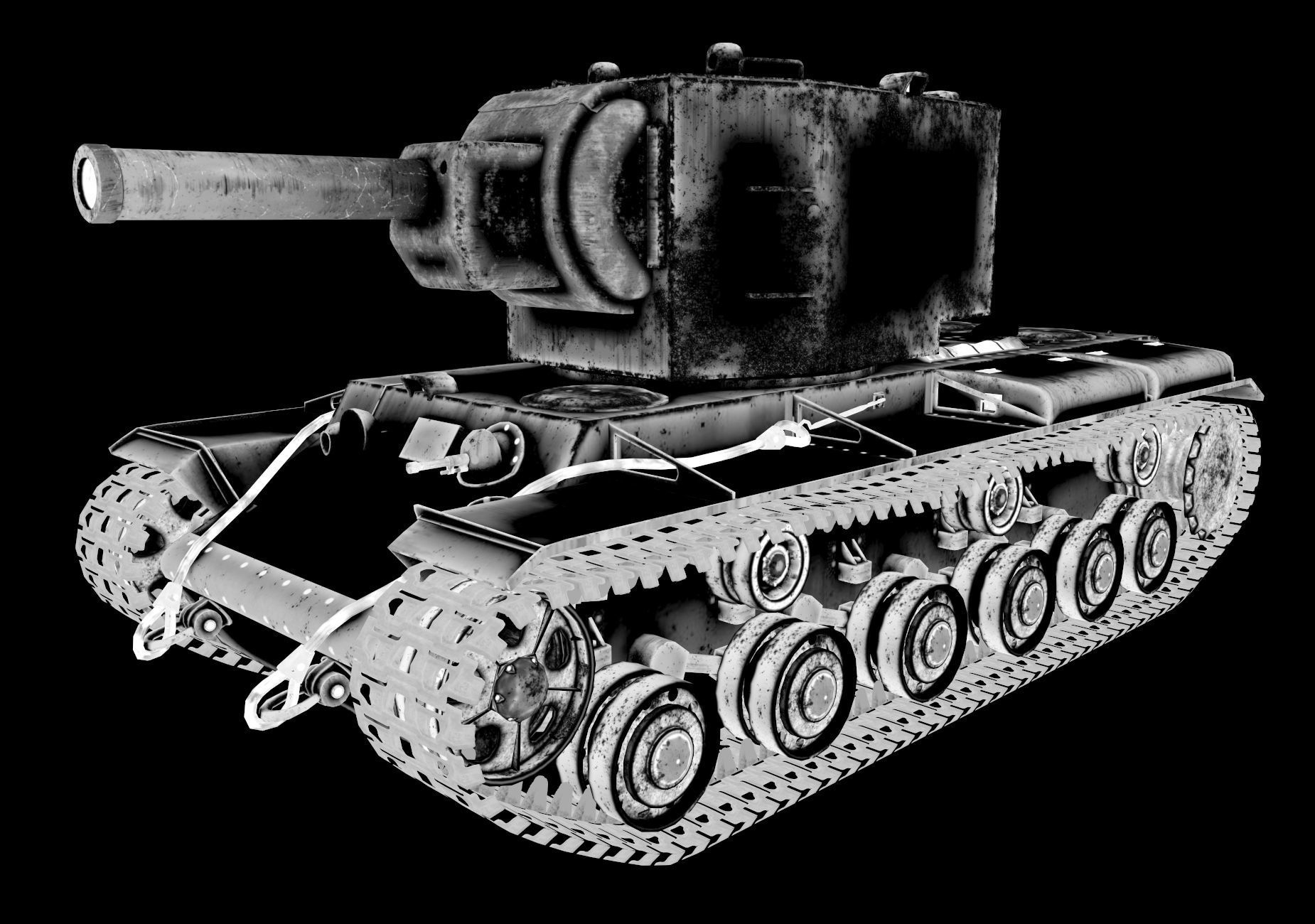 3D model KV-2 heavy tank 1940 VR / AR / low-poly | CGTrader
