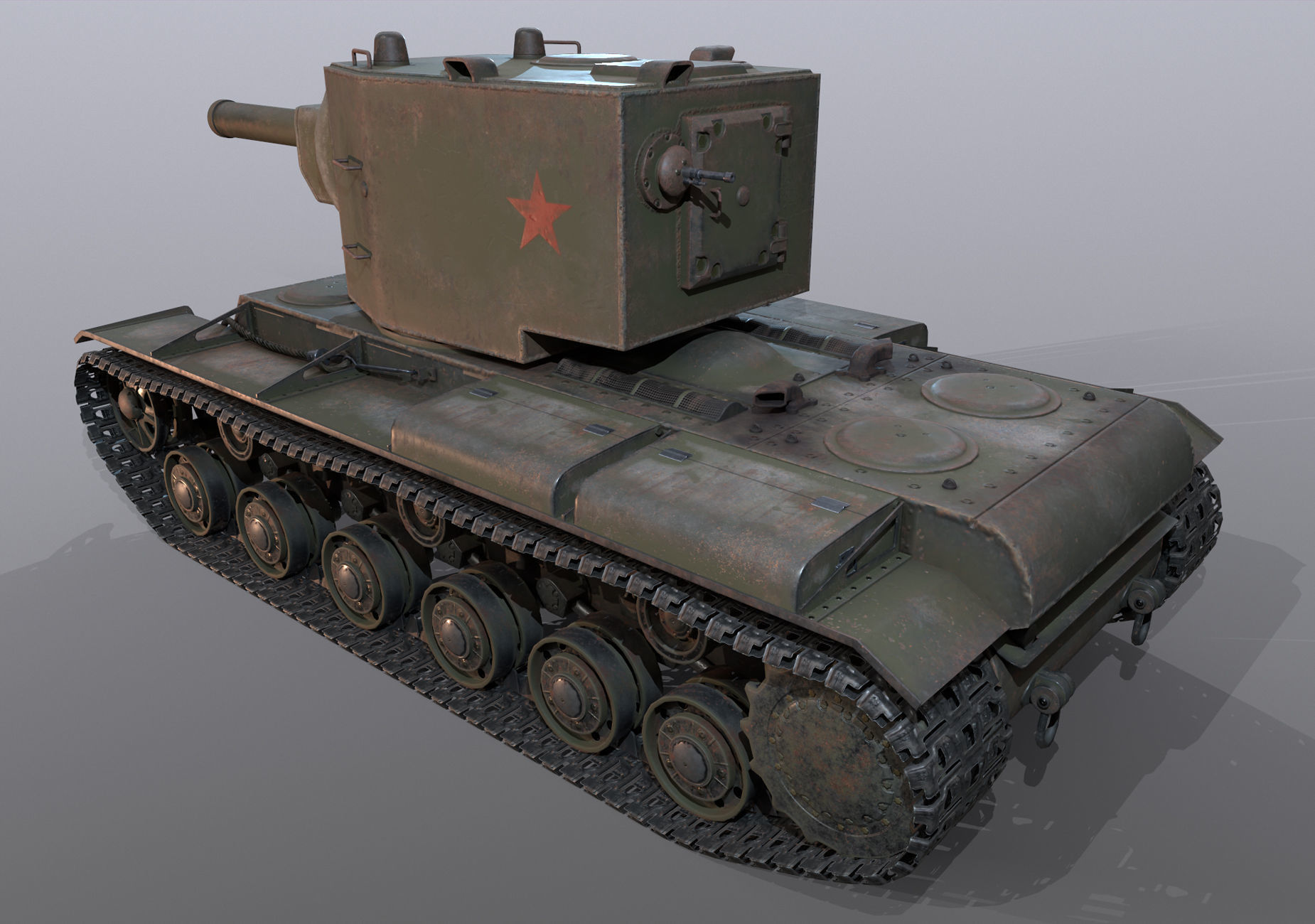3D model KV-2 heavy tank 1940 VR / AR / low-poly | CGTrader