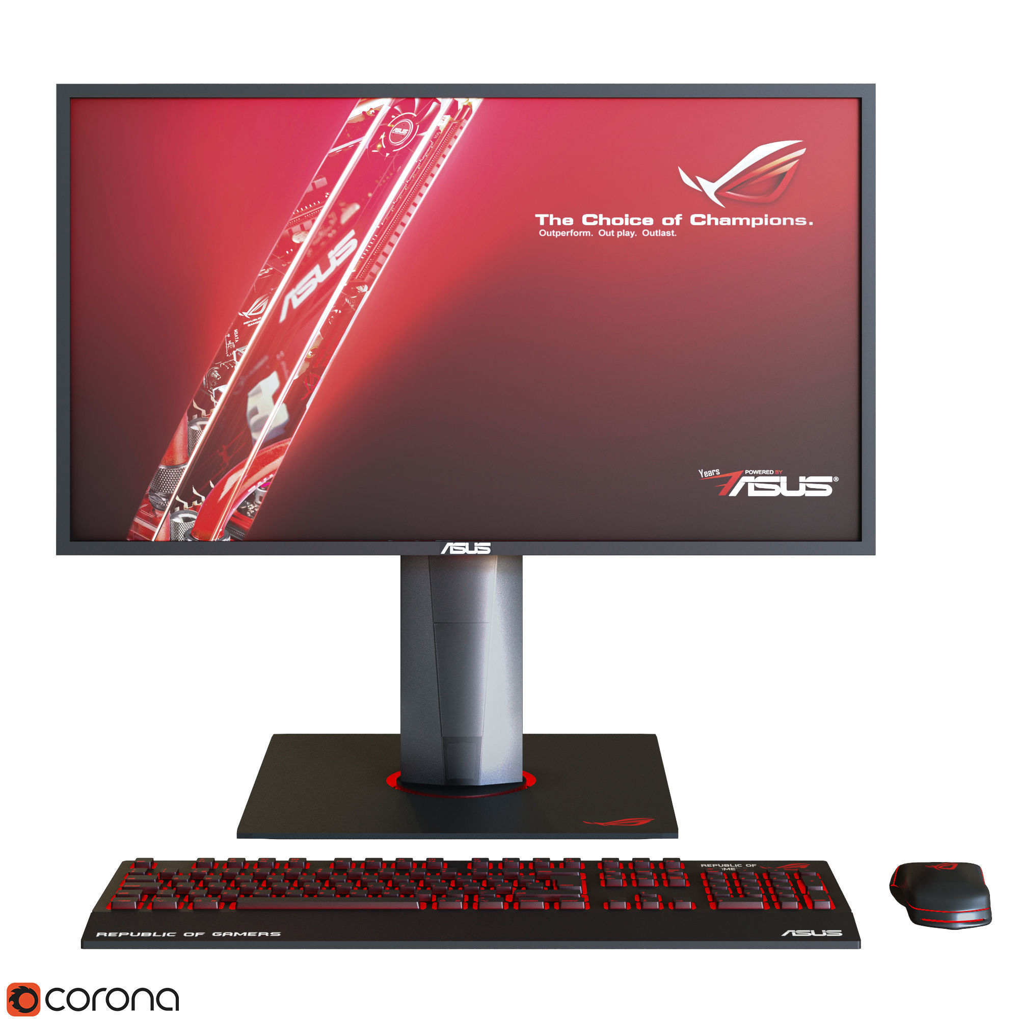 Collection Asus Gaming computer 3D model | CGTrader