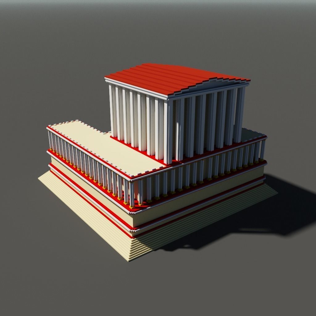 3D model Voxel greek temple VR / AR / low-poly | CGTrader