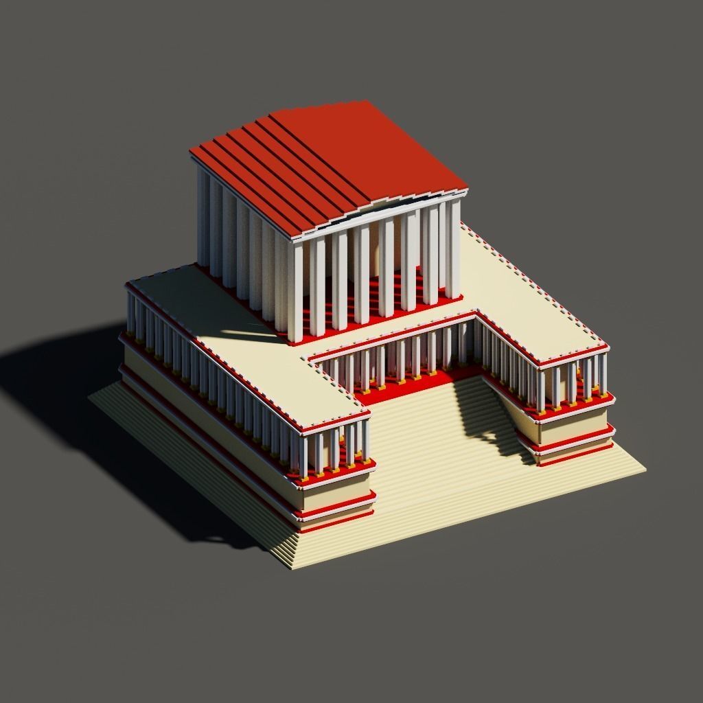 3D model Voxel greek temple VR / AR / low-poly | CGTrader