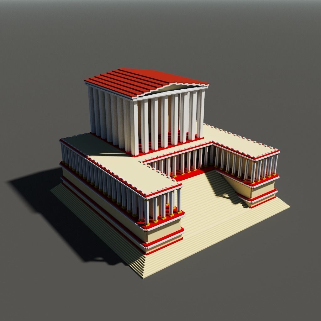 3D model Voxel greek temple VR / AR / low-poly | CGTrader